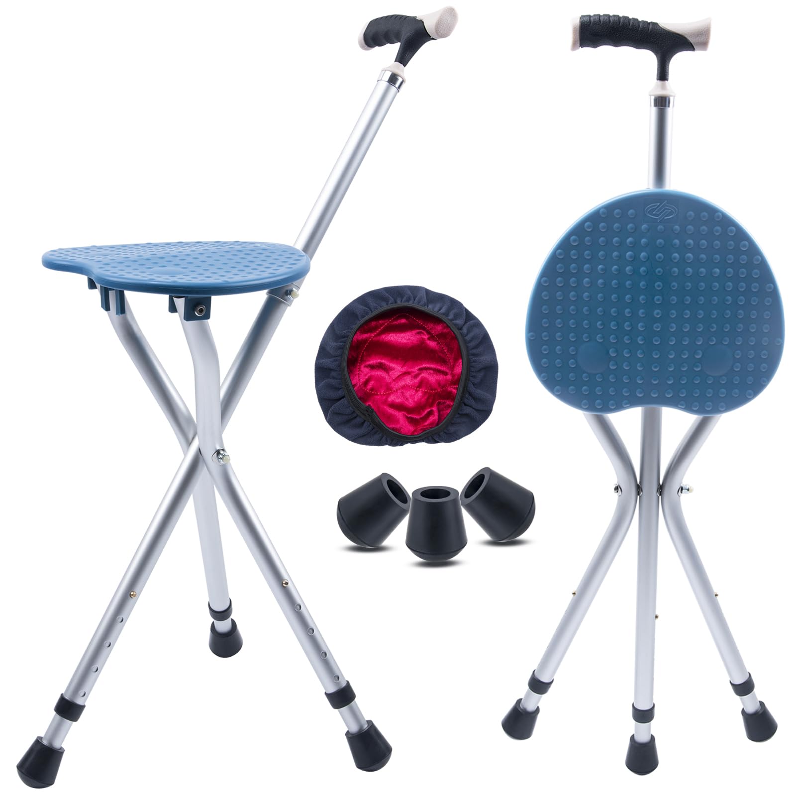 Walking Cane With Seat Portable Cane Stool With Seat Folding ...