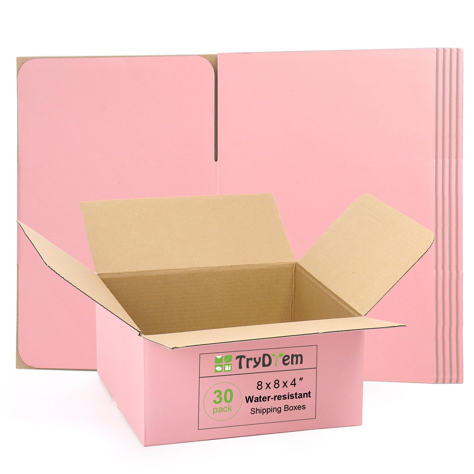 Amazon.com: 30 Pack 8x8x4 Inch Pink Corrugated Cardboard Boxes, Medium ...