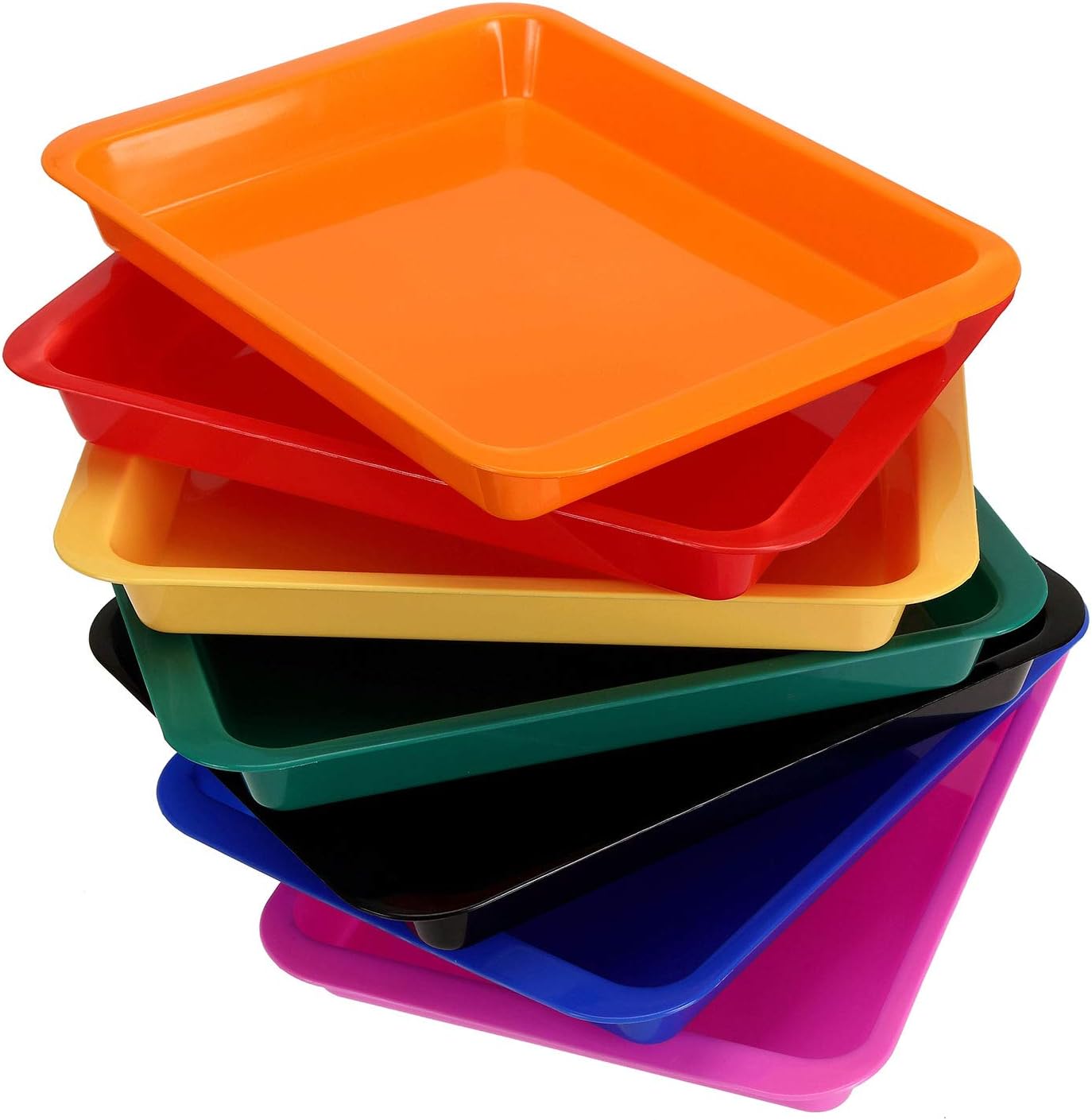 WUWEOT 7 Pack Plastic Activity Tray, 34 x 25 x 4cm Multiuse Art and ...