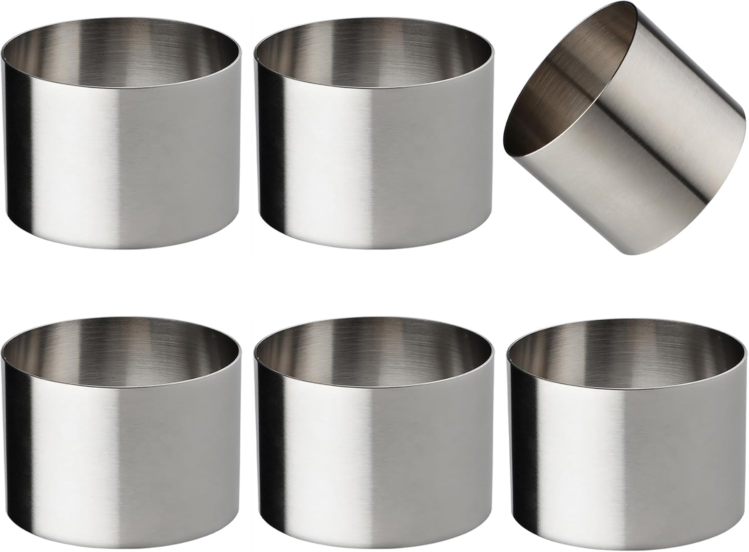 Amazon.com: Cake Rings 6 Packs Stainless Steel Nonstick Tart Ring Round ...