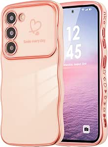 Amazon.com: DEFBSC Case for Samsung Galaxy S22 Case, Curly Wave Shape Plating Frame Cute Love ...