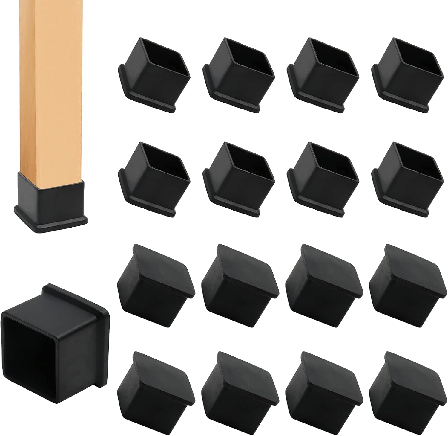 Amazon.com: Suiwotin 12PCS Square Chair Leg Caps 1-3/16" x 1-3/16 ...