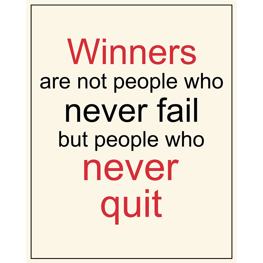 Amazon.com: Meishe Art Poster Print Inspirational Quotes Phrase Winners ...