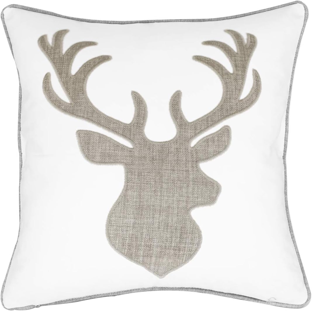 Amazon.com: millianess Animal Cotton Throw Pillow Covers Deer Head ...