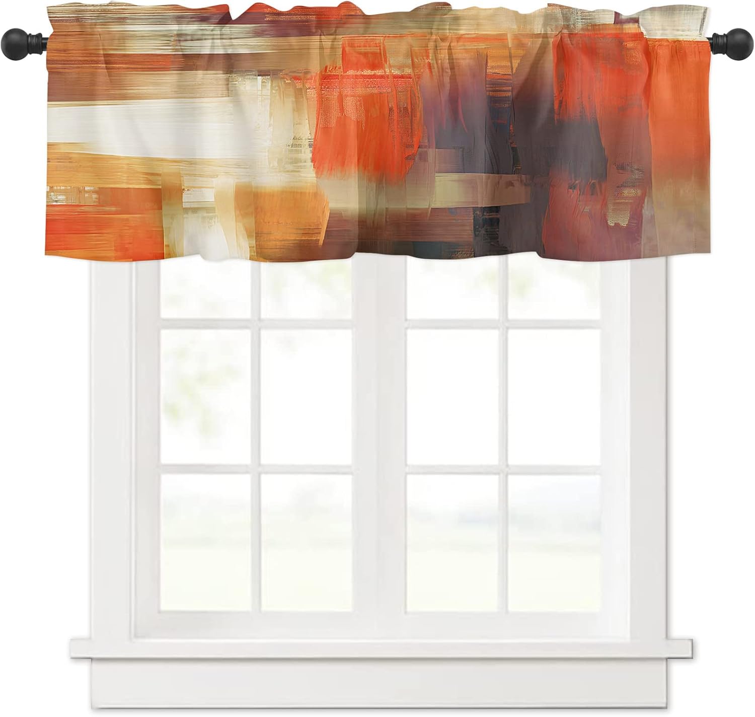 Amazon.com: Artwork Store Valances Windows Curtain Burnt Orange Brown ...