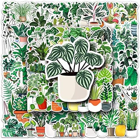 Amazon.com: Green Plant Stickers,Cute Cartoon Stickers Pack 100,Vinyl ...