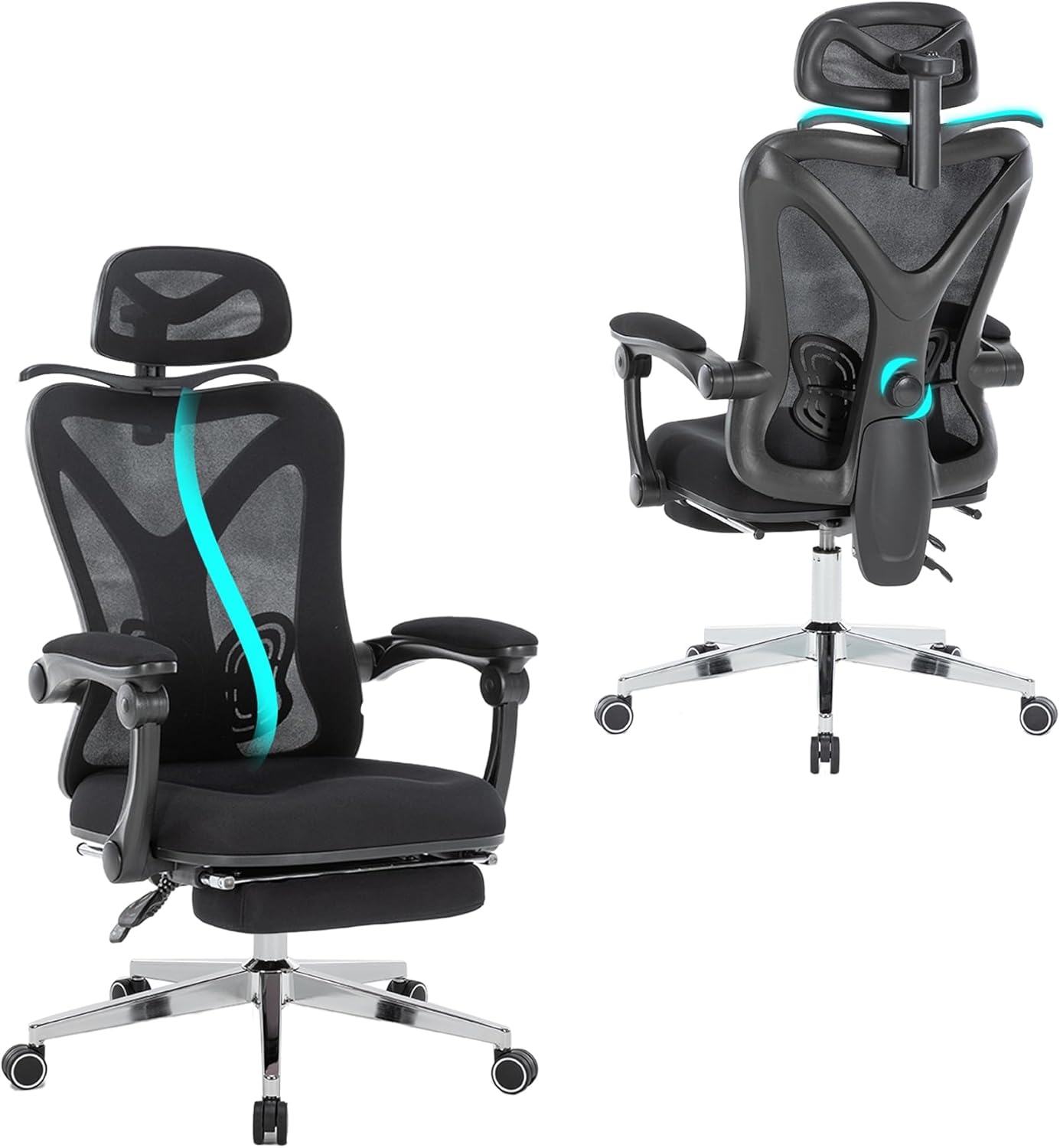 Ergonomic Office Chair with Footrest | Adjustable Lumbar Support ...