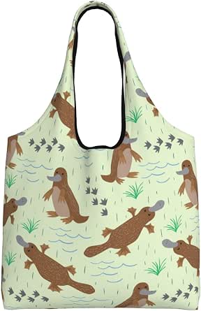 Amazon.co.jp: COOLEAD Fc22 Cute Platypus Eco Bag, Shopping Bag, Large ...