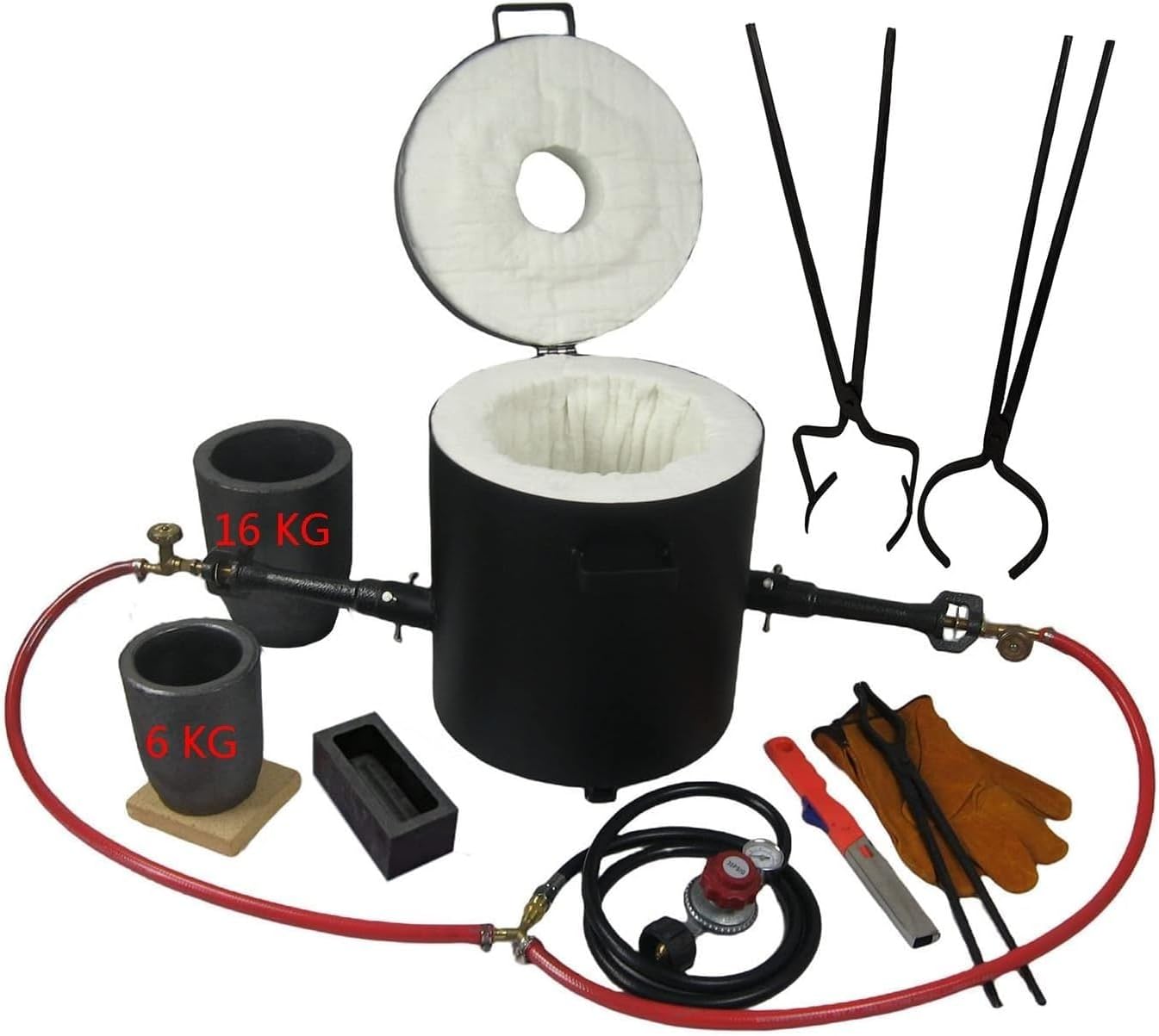 Amazon.com: 16KG/35LBs Propane Smelting Furnace Kit Double Burners ...