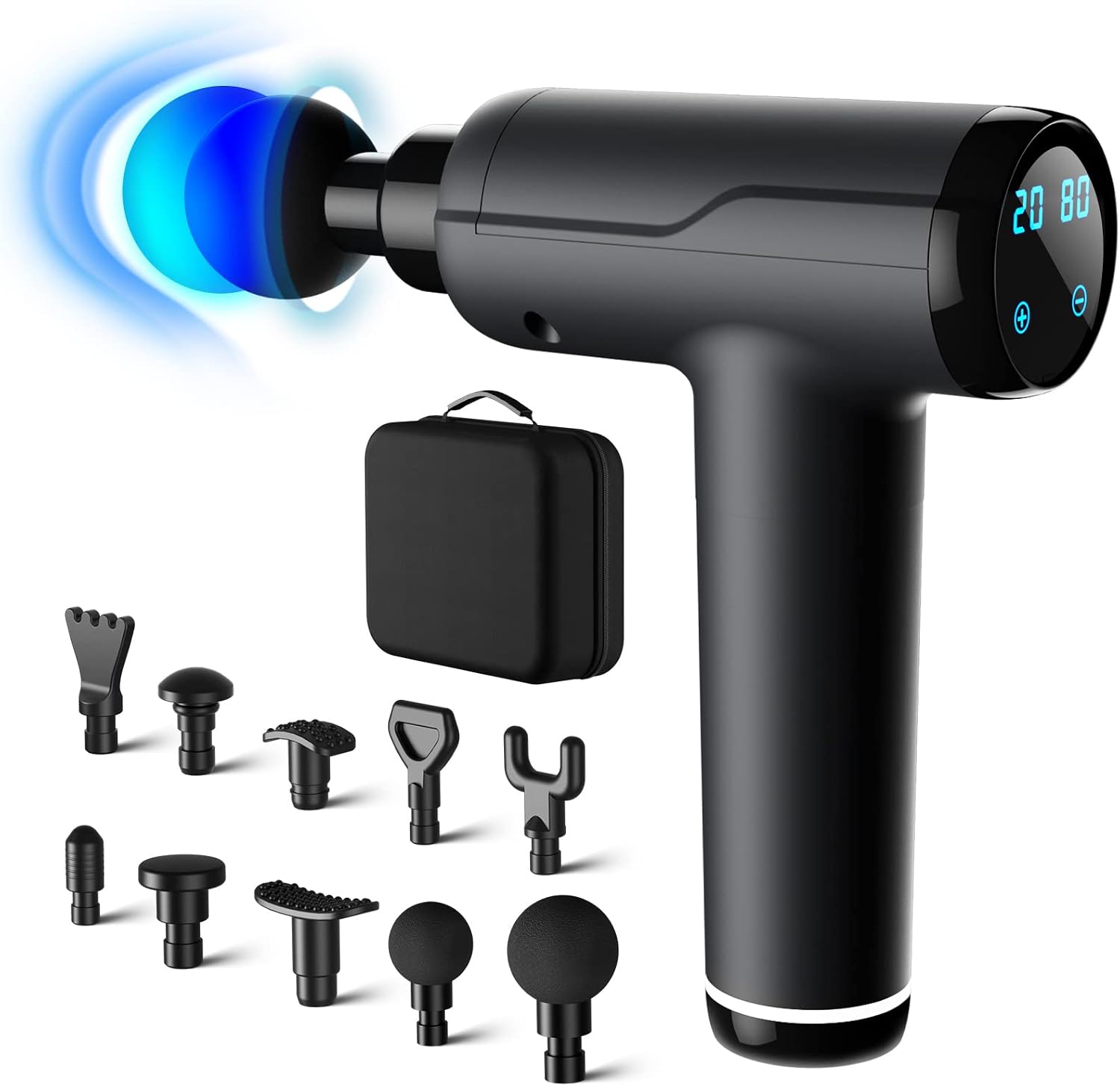 Massage Gun, Portable Muscle Massage Device with 10 Massage Heads, 2022 ...