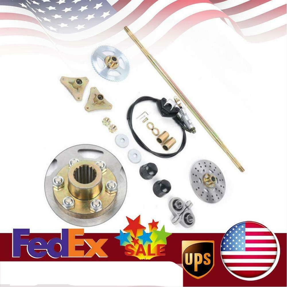 DENESTUS Upgraded 740mm Go Kart Rear Axle Complete Kit with Brake ...