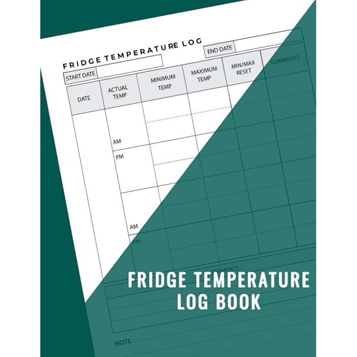 Buy Fridge Temperature Log Book: Temperature Log For Refrigerator ...
