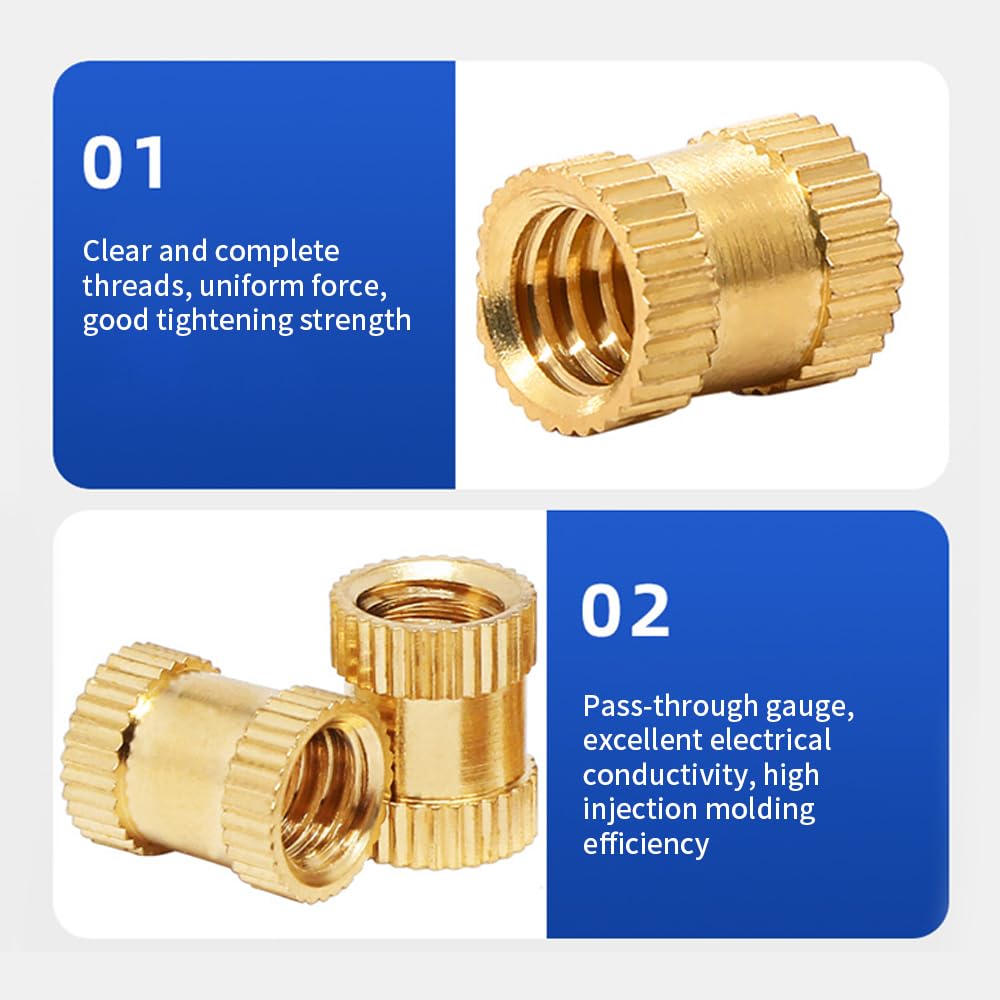 Snapklik.com : M3 Threaded Inserts,100Pcs M37.5 4.5mm Brass Heat Set ...