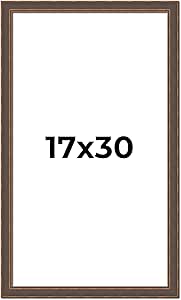 Amazon.com: 17x30 Frame Golden Caramel Solid Wood Bronze Picture Frame ...