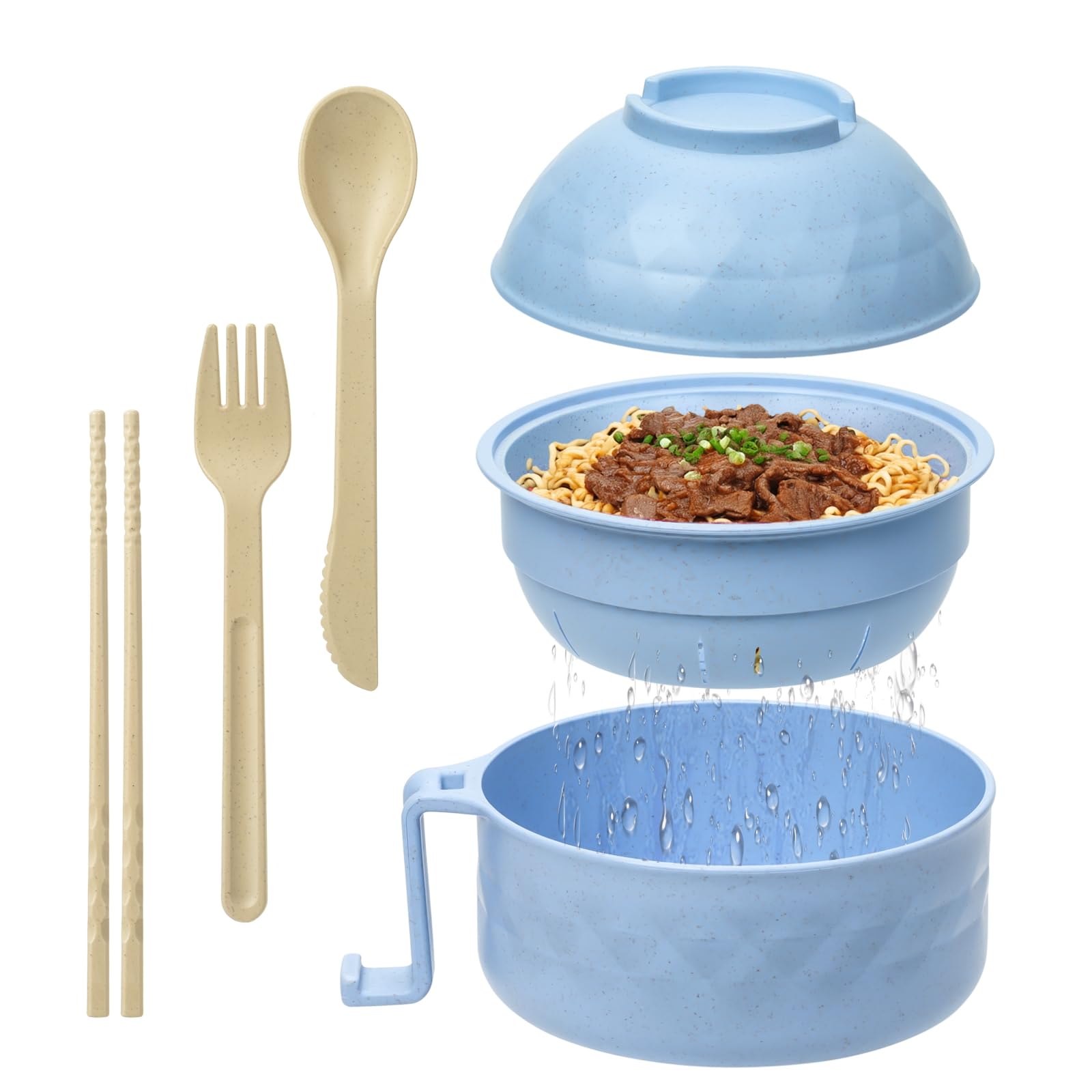 Amazon.com: MUUBOOX Ramen Cooker,32oz Ramen Bowl Set,Microwave Ramen ...