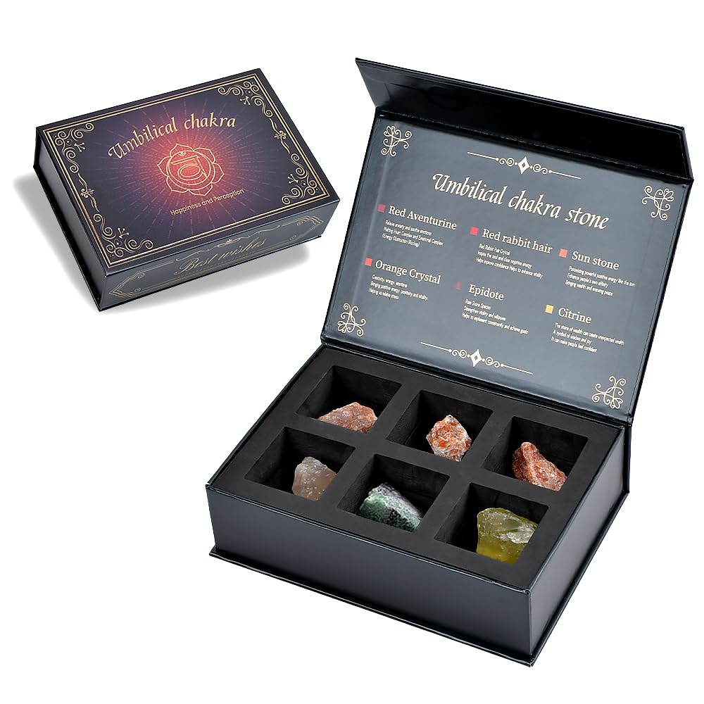 Amazon.com: Chakra Crystals Gift Set, 6 pcs Chakra Healing Crystals ...