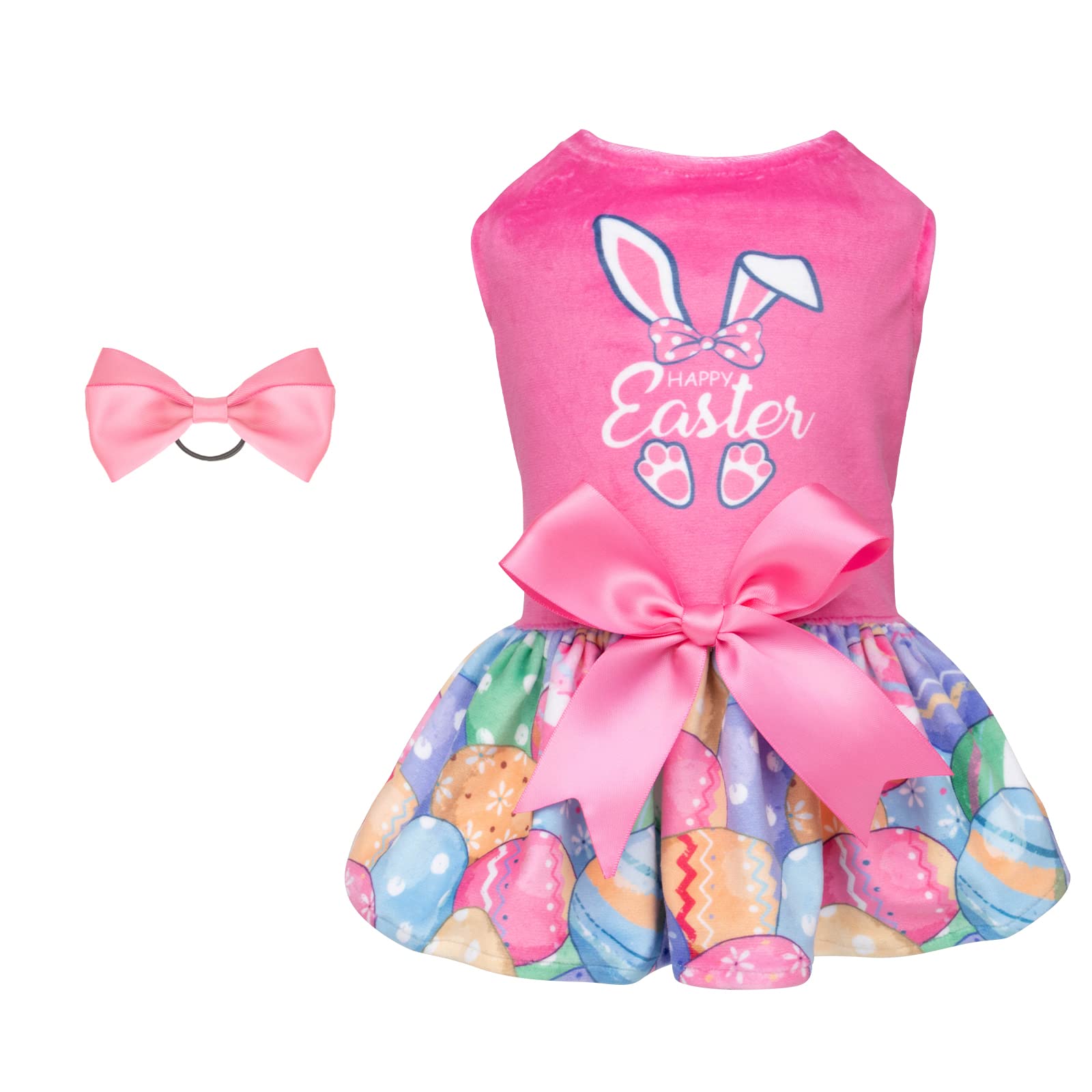 Amazon.com : CuteBone Happy Easter Eggs Dog Dress Velvet for Small Dogs ...