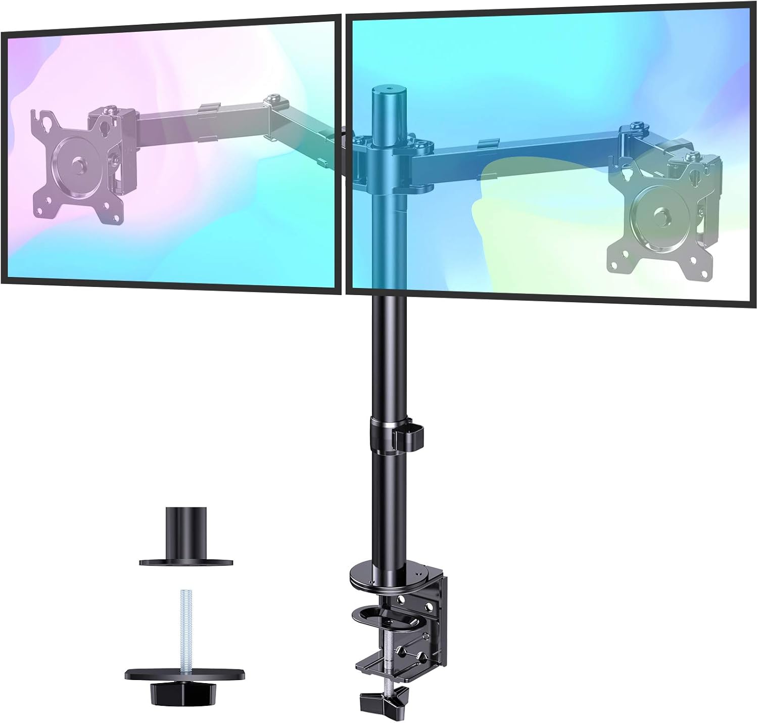 Amazon.com: HUANUO Dual Monitor Stand Desk Mount - Heavy Duty Fully ...