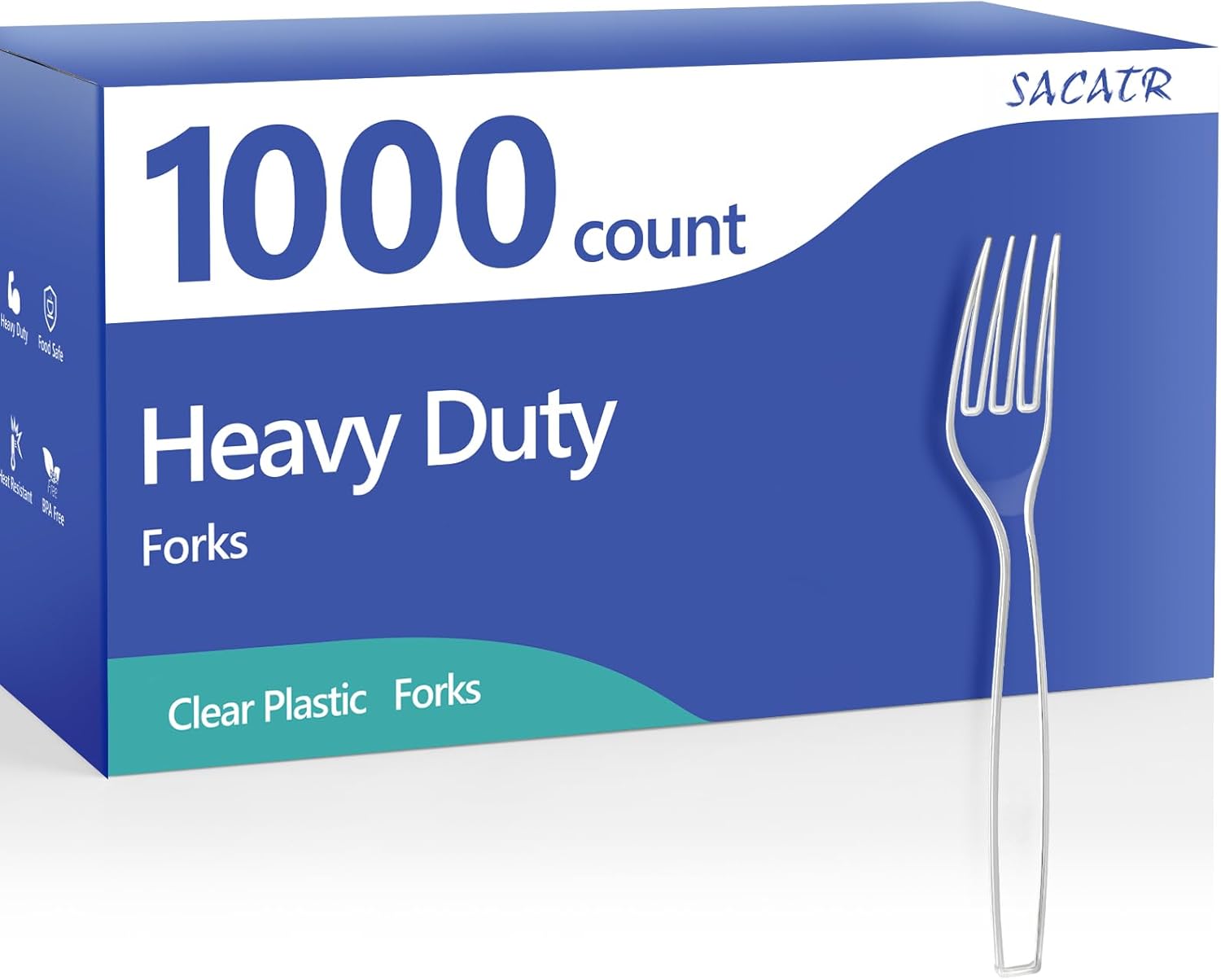 Amazon.com: SACATR 1000 Count Plastic Forks Heavy Duty, Plastic ...