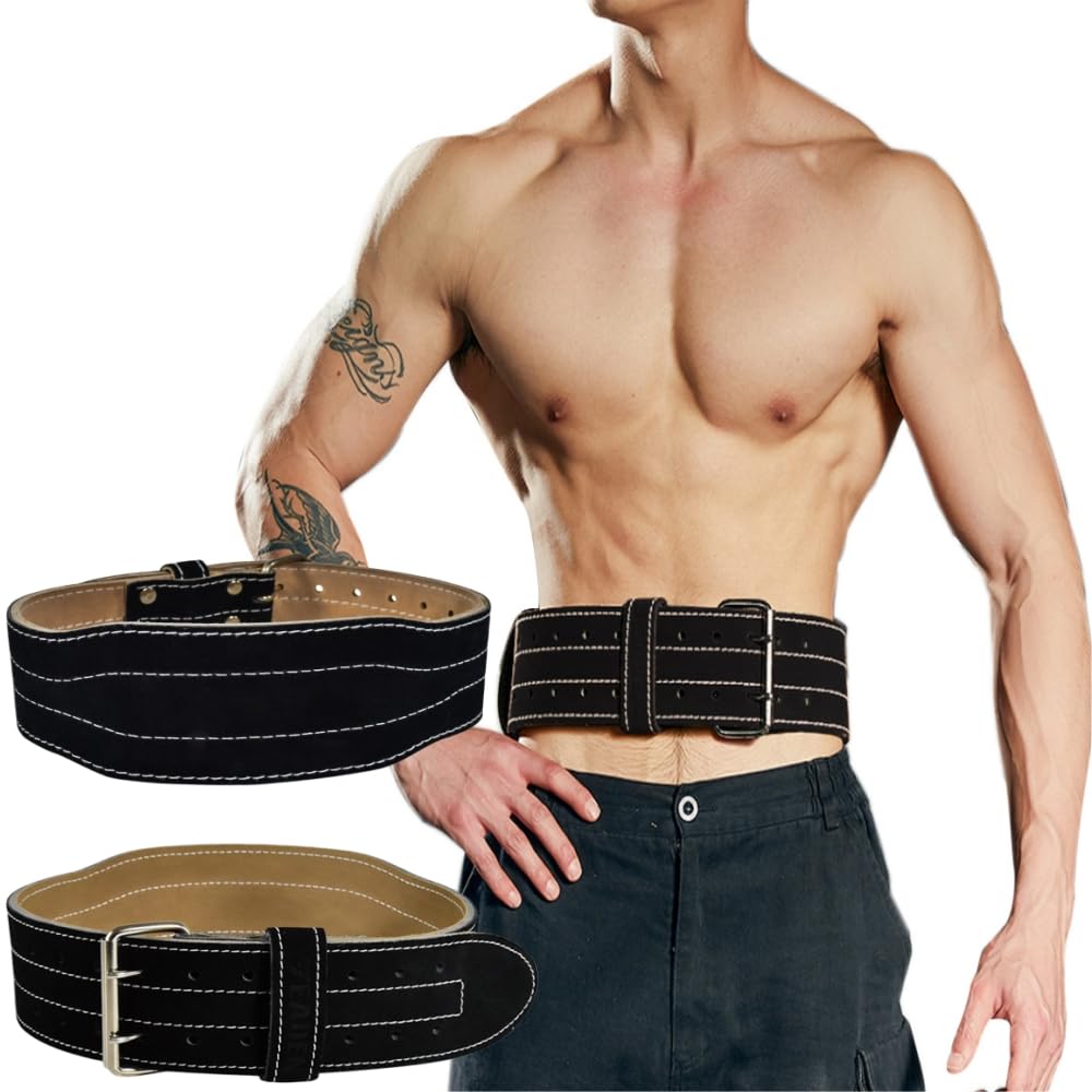 Weight Lifting Belt - 4 Inch Wide & 8 MM Thick Leather Belt, Heavy Duty ...