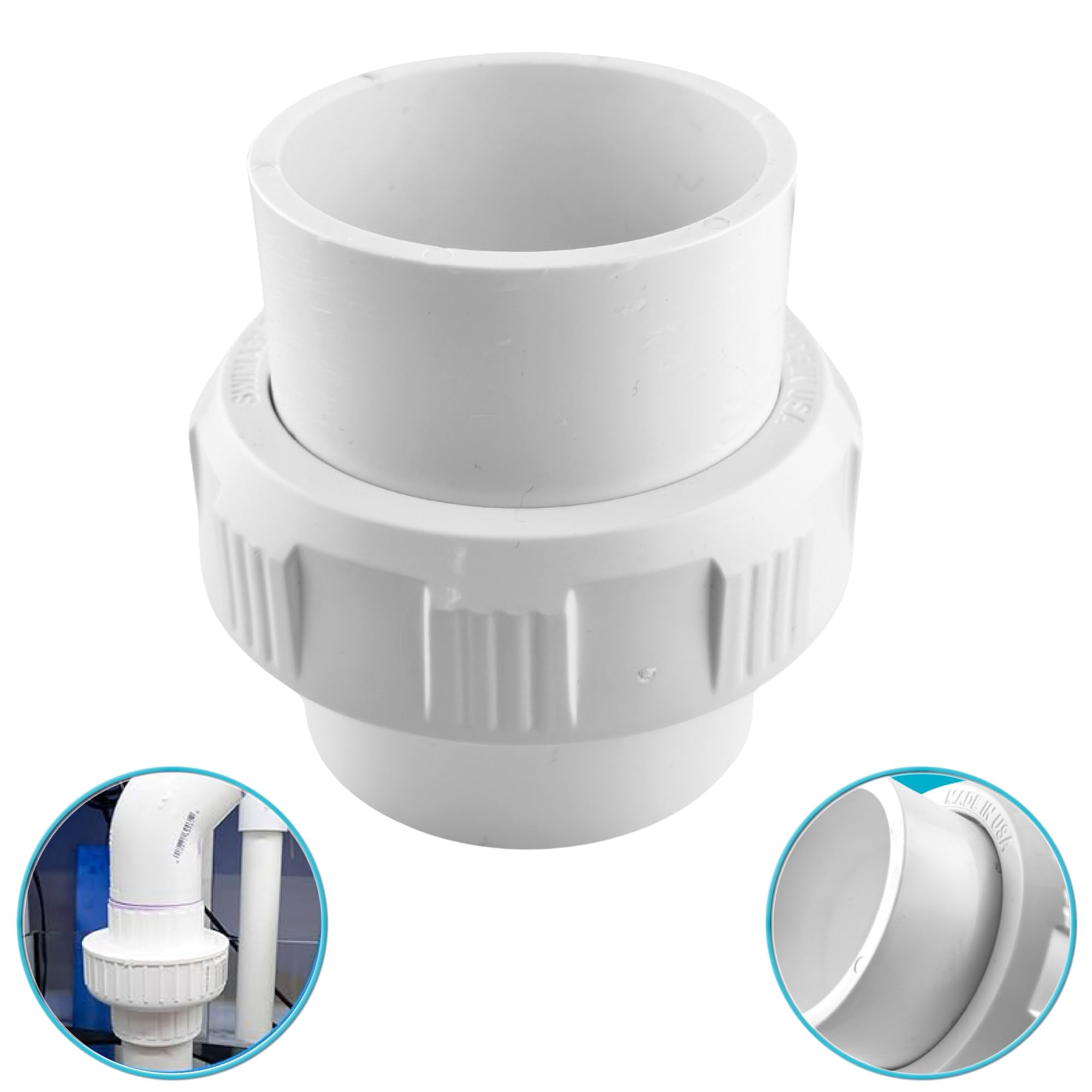 Amazon.com: Swimables 2 Inch PVC Union Slip to Slip | Contains HD ...