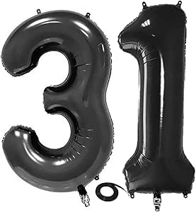 Amazon.com: Number 31 Balloons 32 inch Digital Balloon Alphabet 31th ...