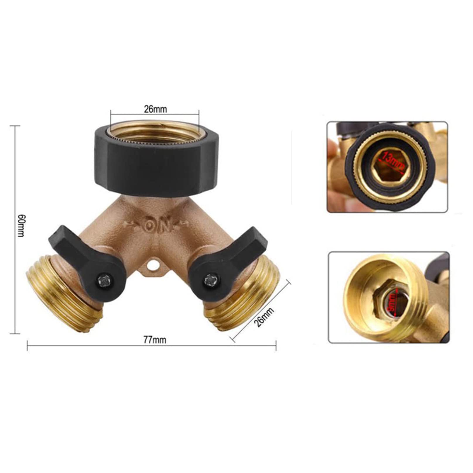 Y Hose Connector EASTMAN 12 In 3/4 In FHT Inlet X 3/4 In Hose Thread