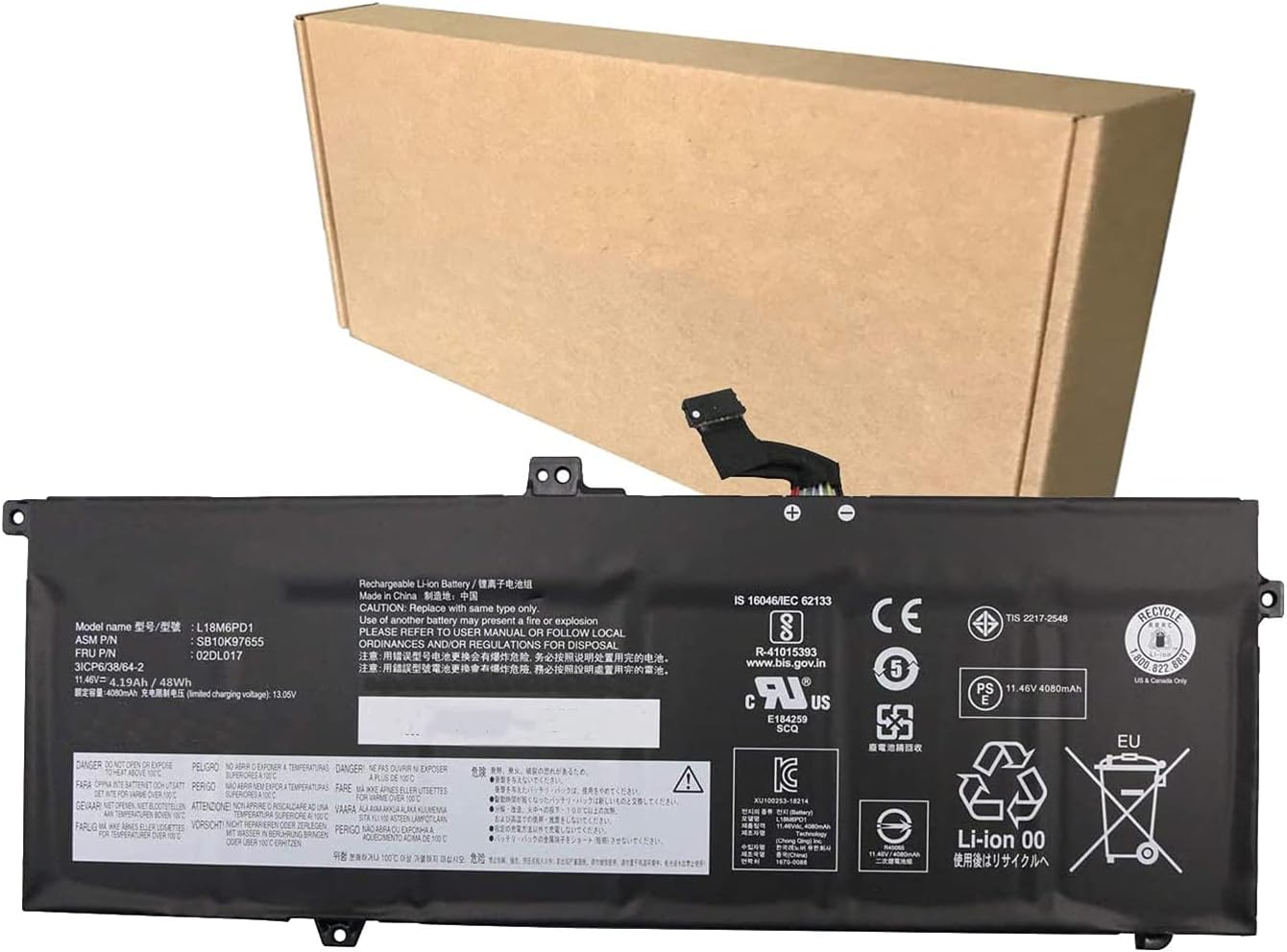 ASKC L18M6PD1 Laptop Battery for Lenovo ThinkPad X13 X390 X395 Series ...