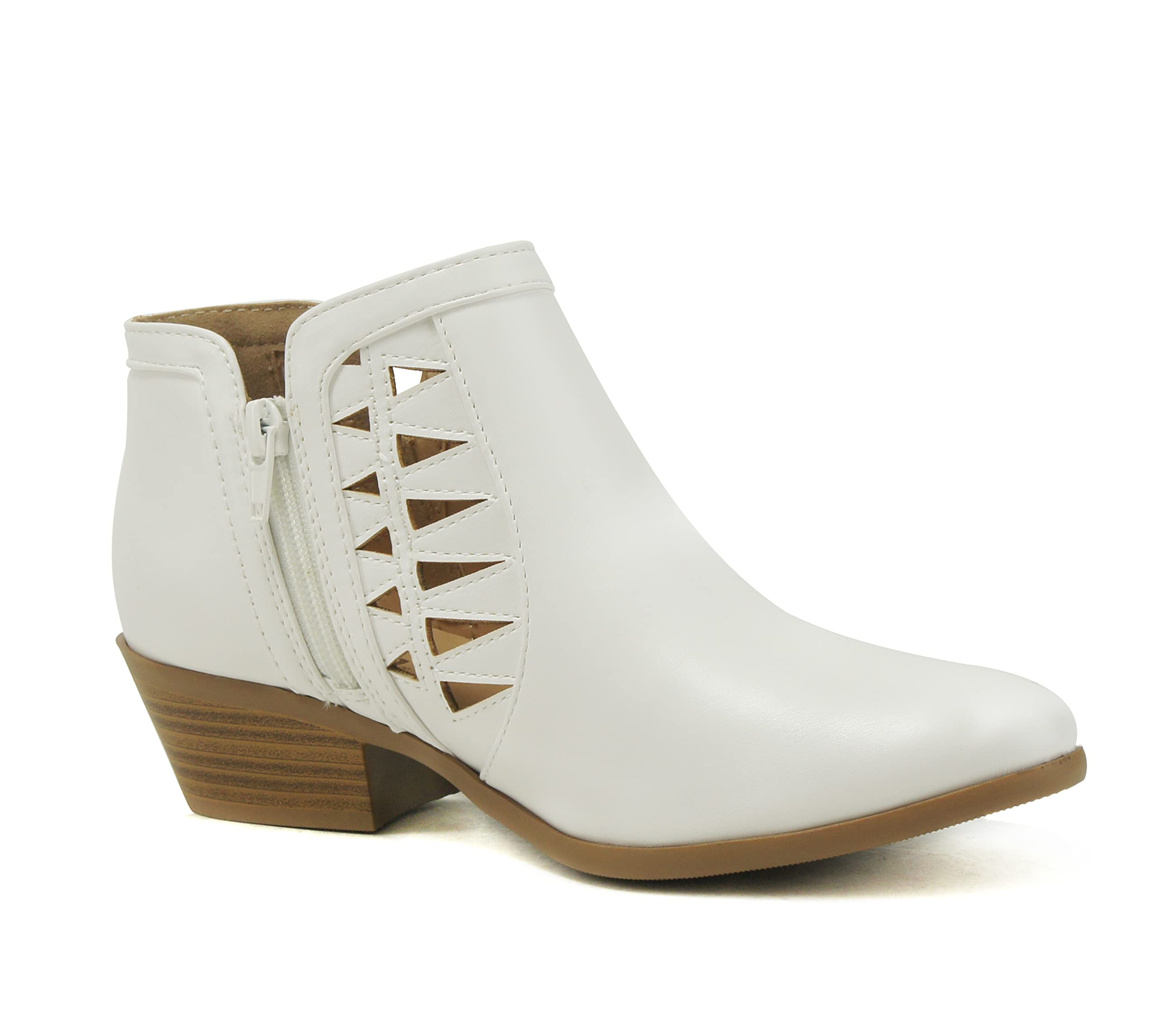 Snapklik.com : Soda CHANCE Womens Perforated Cut Out Stacked Block Heel ...