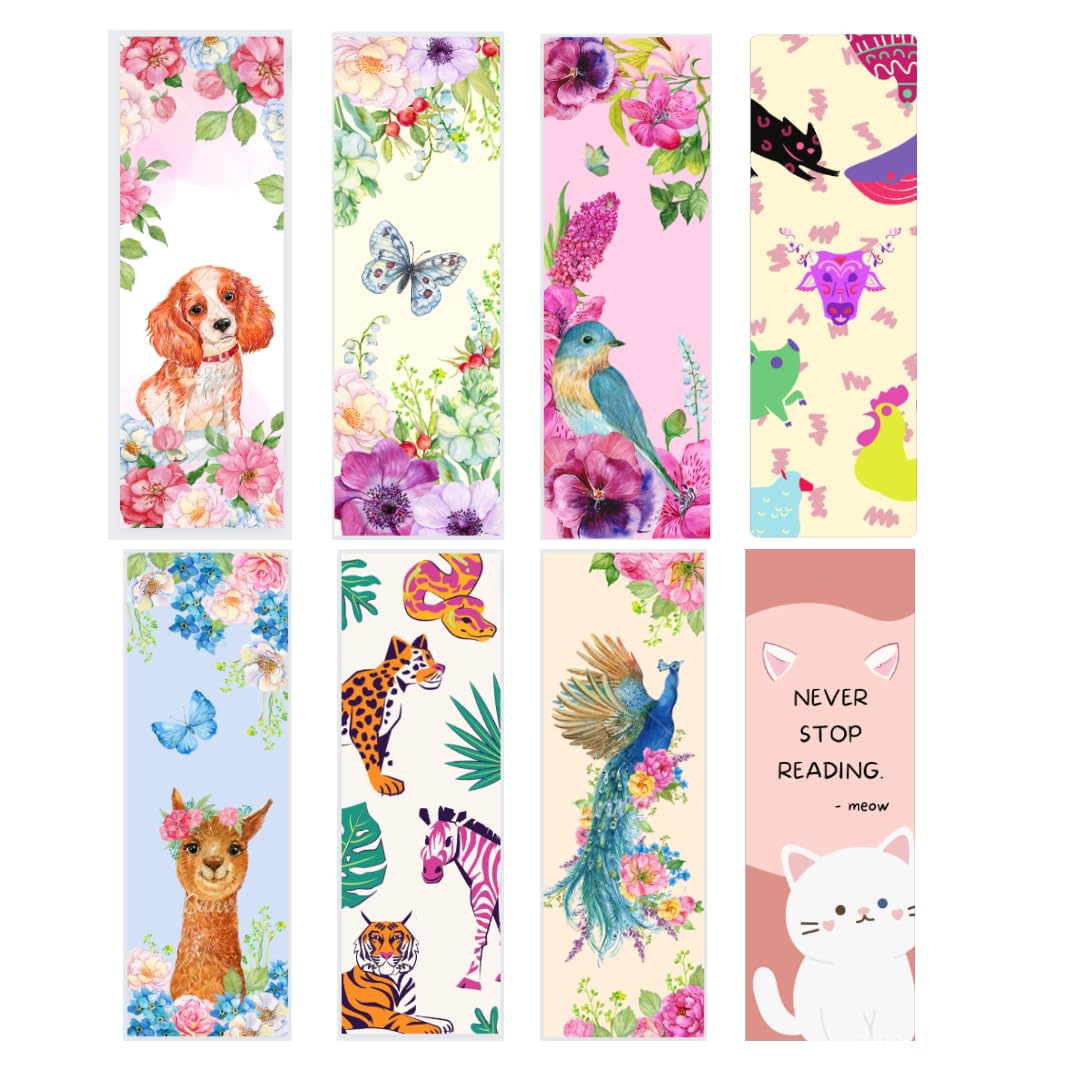 Pack of 8 Animal Bookmark Gifts for Book Lovers | Book Marks for Book ...