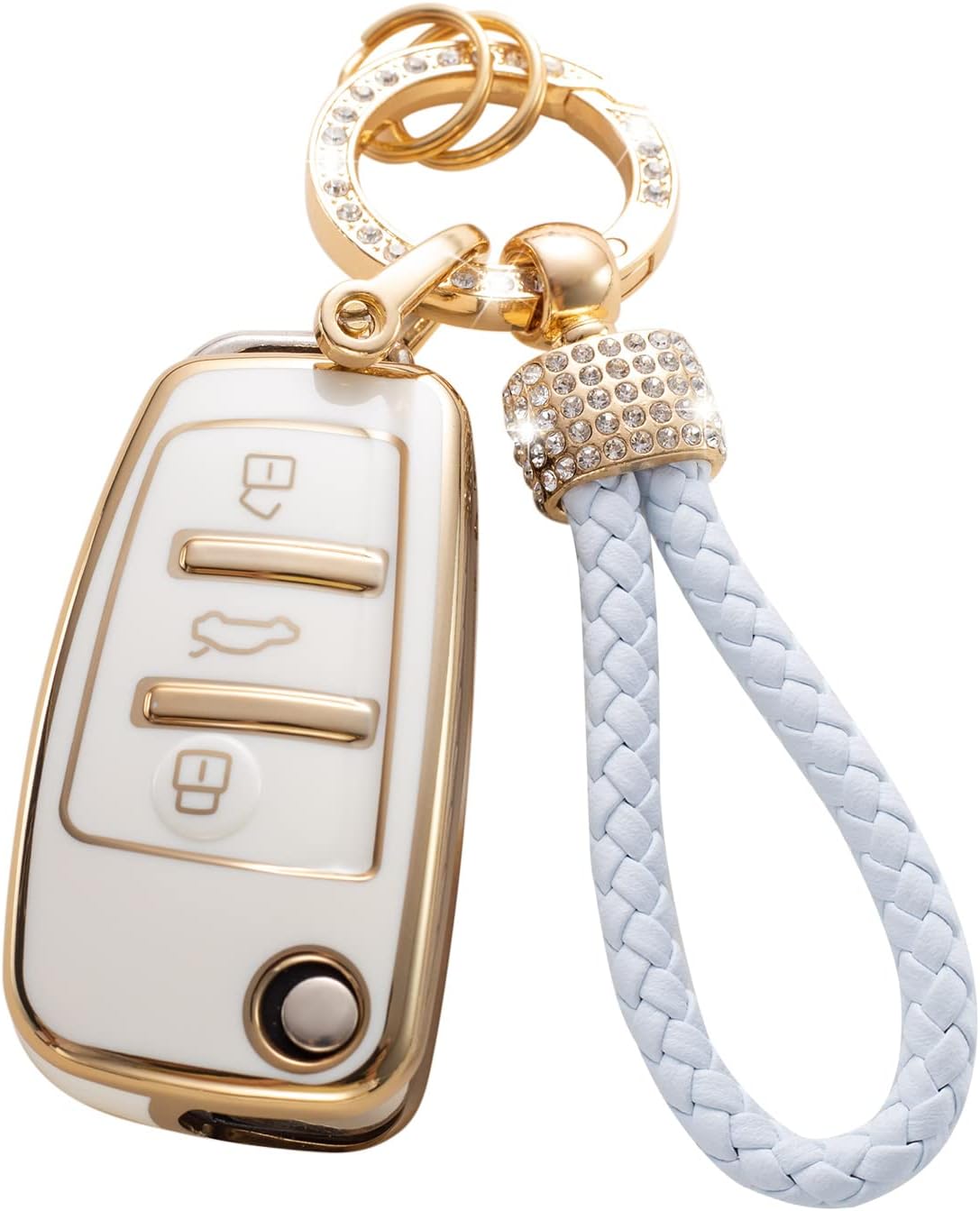 Amazon.com: Gematay for Audi Key Fob Cover, Key Case Shell Compatible ...