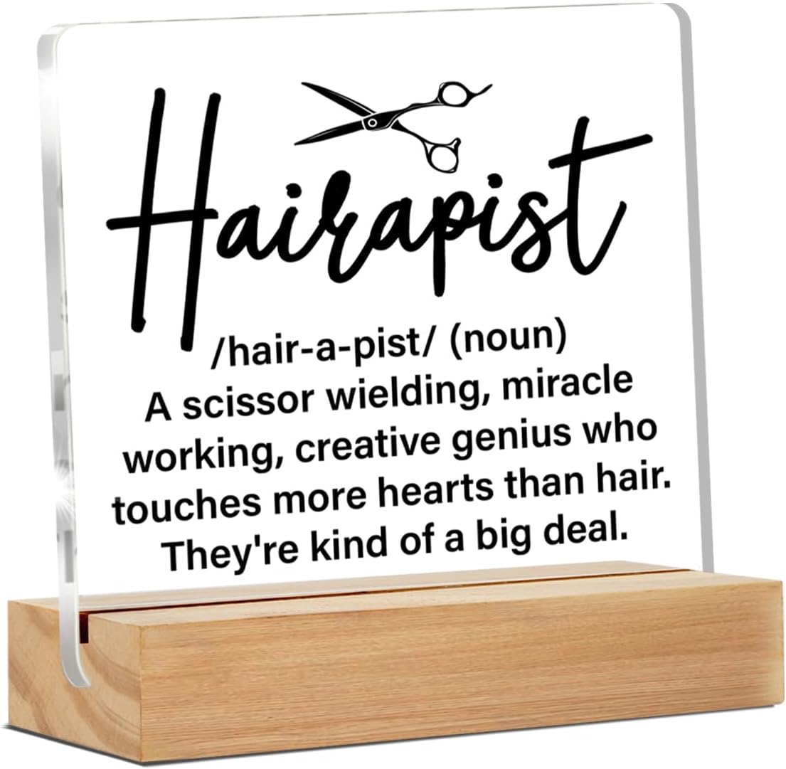 Amazon.com: Best Hair Stylist Gift - Hairapist Definition Acrylic Desk ...
