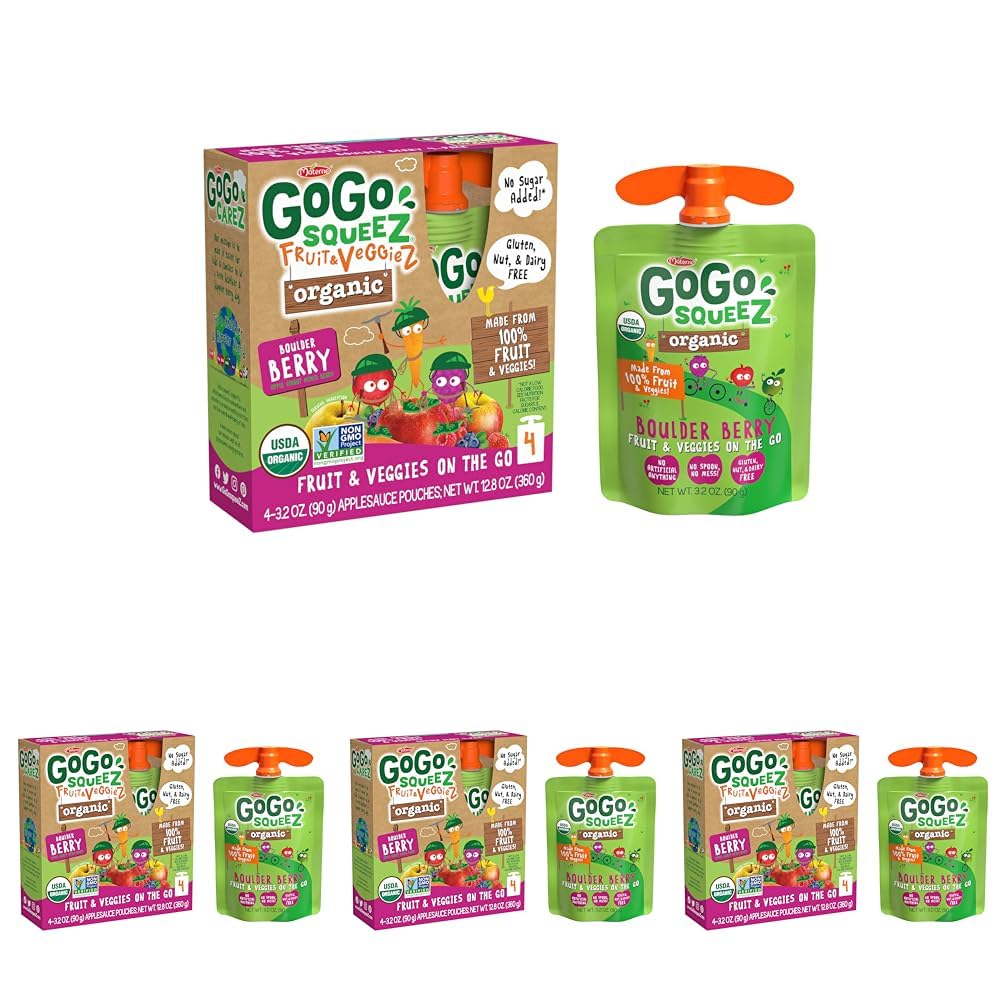 Amazon.com: GoGo squeeZ Organic fruit & veggieZ, Apple Mixed Berry ...
