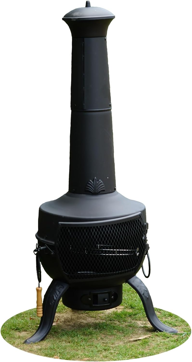 Gr8 Garden 137cm Tall Large Garden Patio Chiminea Charcoal Wood Log ...