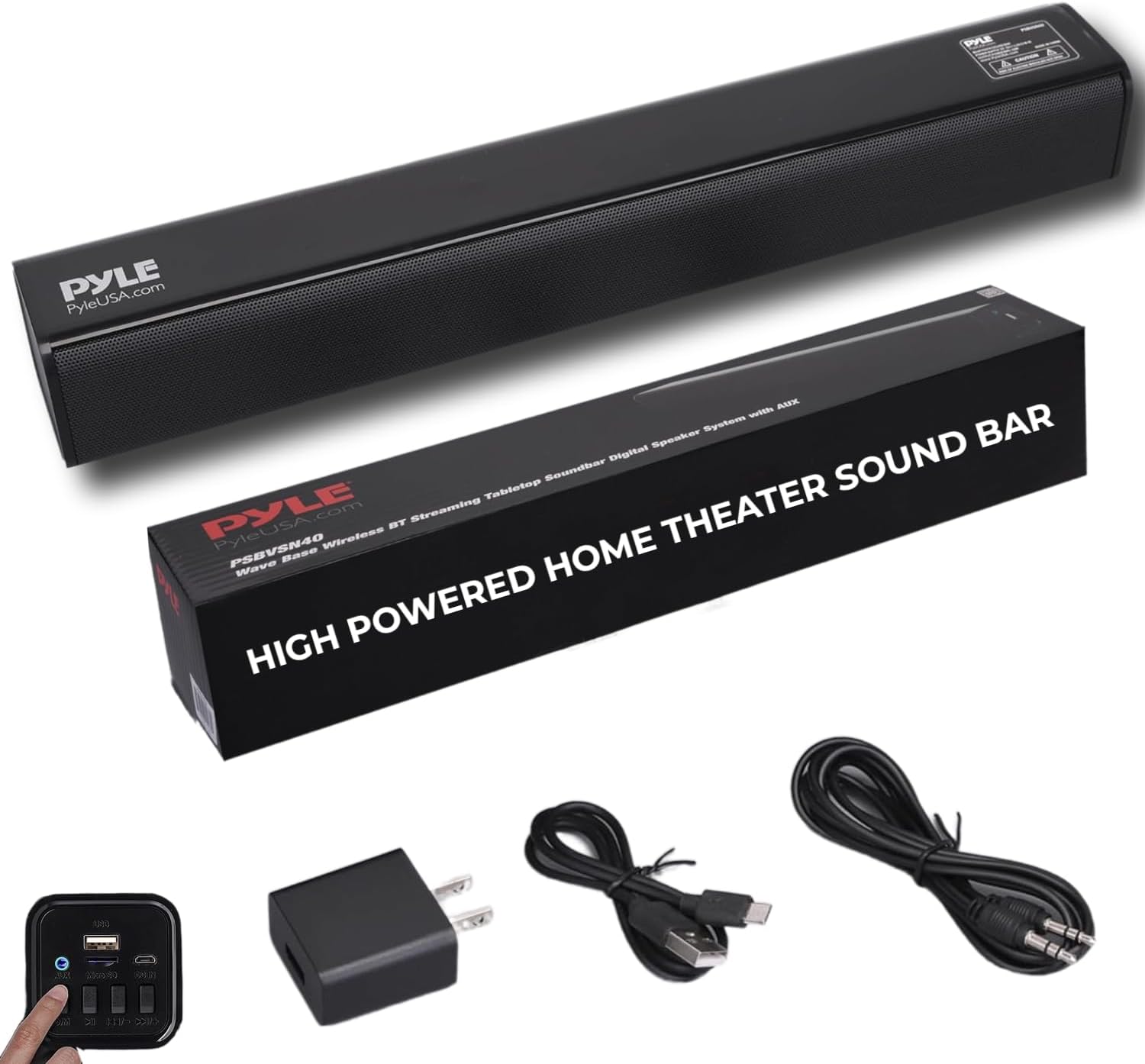 Amazon.com: Pyle Home Theater Soundbar Speaker w/Bluetooth - Wave Base ...