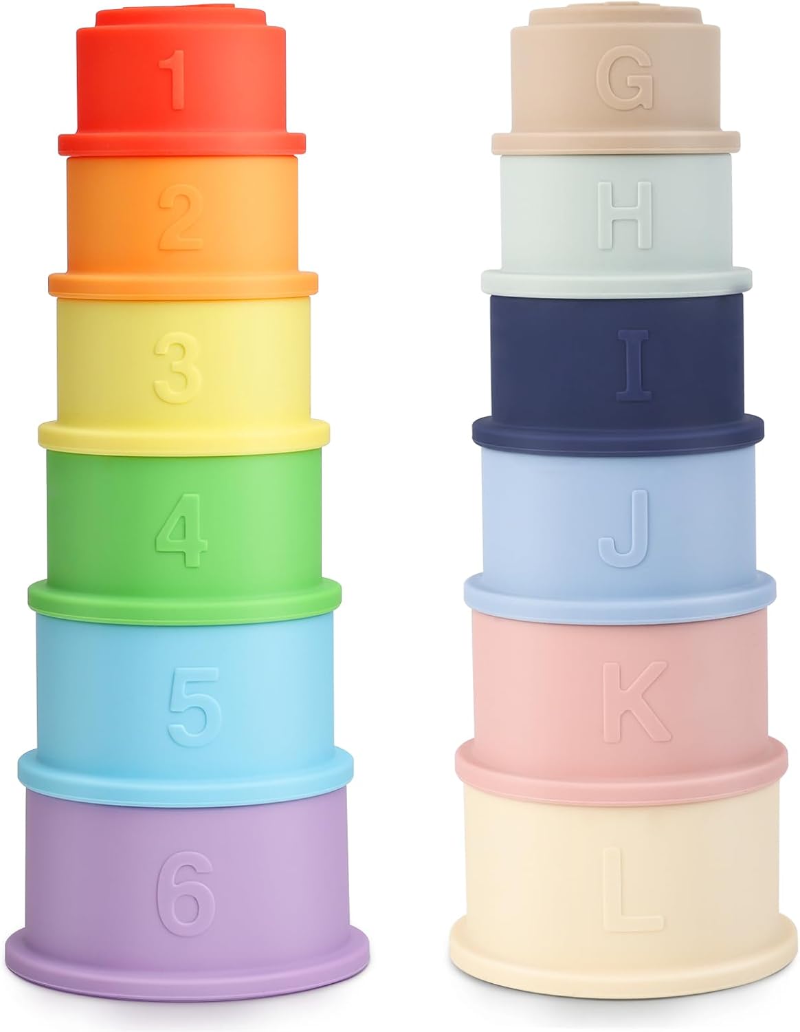 Maliton Stacking Cups Baby, 12 Colours Fun Educational Stacking Toys ...