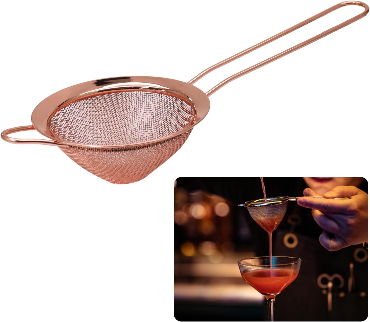 Amazon.com: Auvotuis Small Fine Mesh Strainer, Stainless Steel Cocktail ...