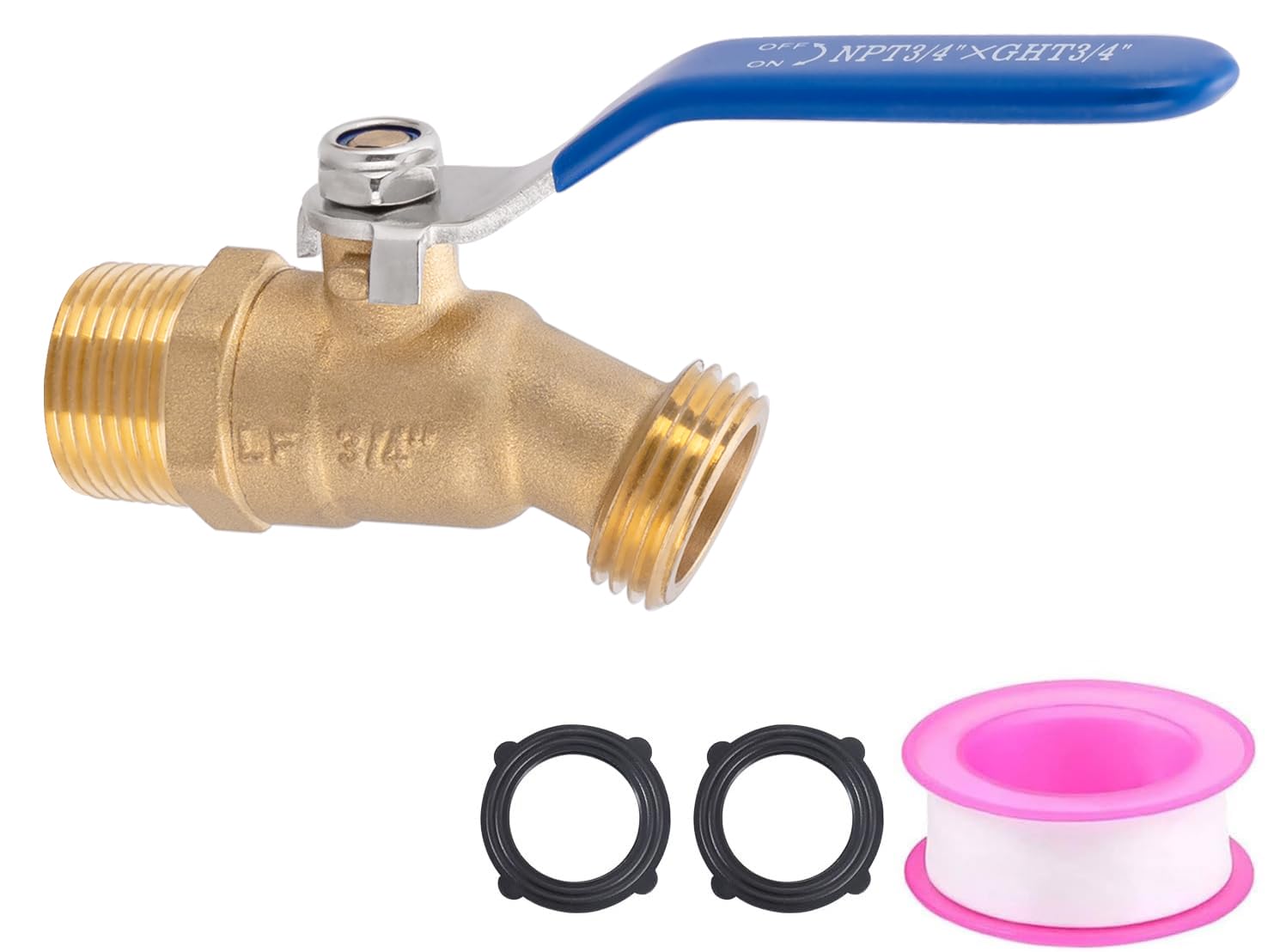 Amazon.com: Brass 3/4" Hose Bibb, 3/4" Male NPT X Garden Hose Thread ...
