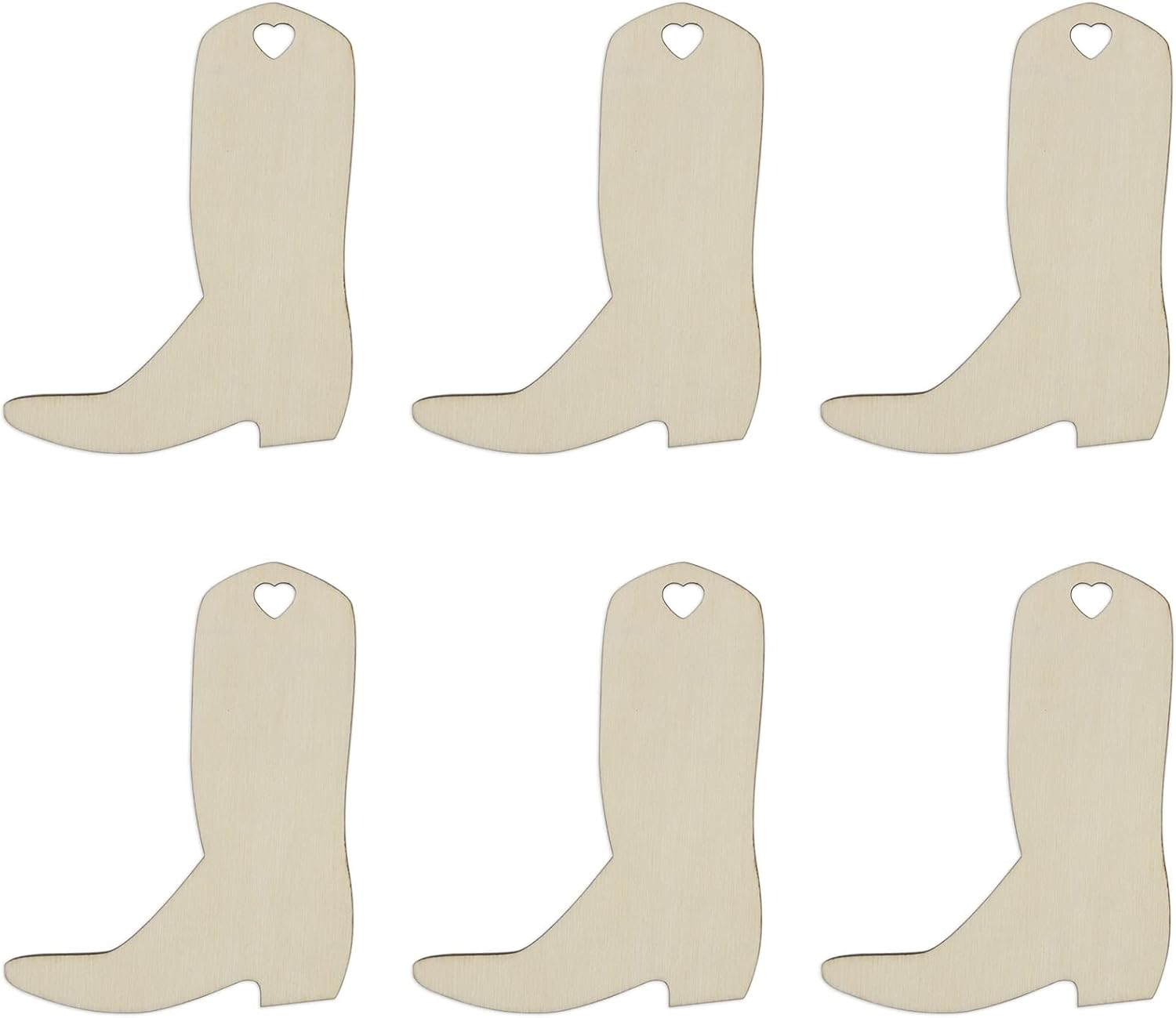 Amazon.com: Creaides 20pcs Boots Wood DIY Crafts Cutouts Wooden Cowboy ...