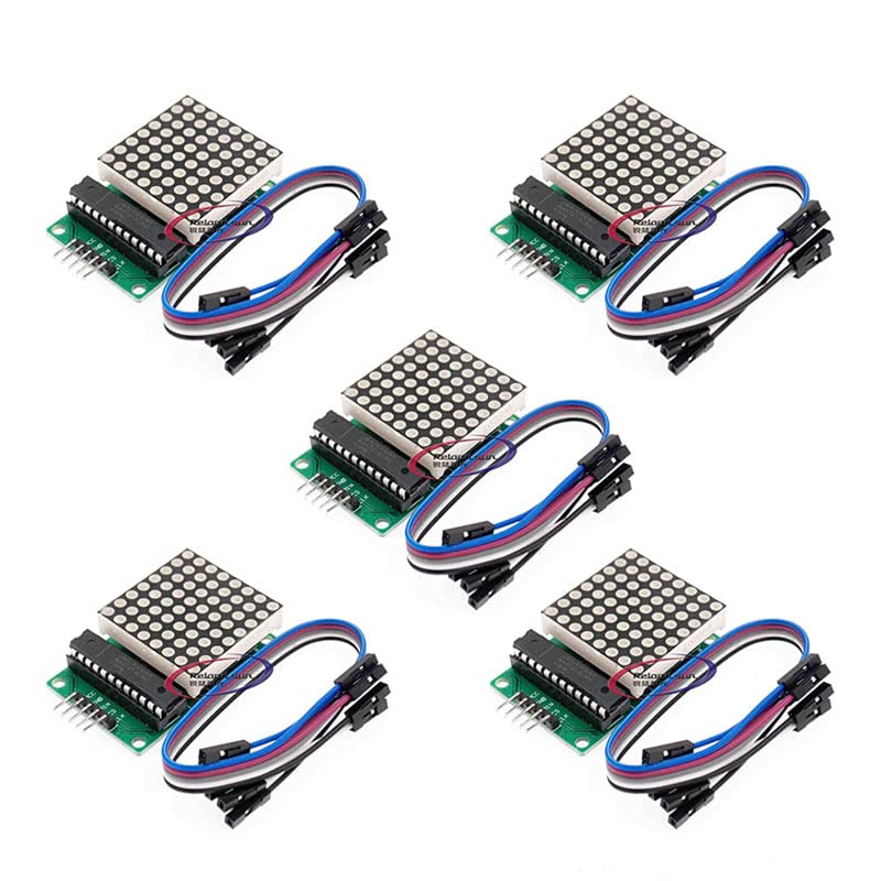 5 unids MAX7219 módulo de matriz de puntos DIY Kit 5V interfaz 8 x 8 ...
