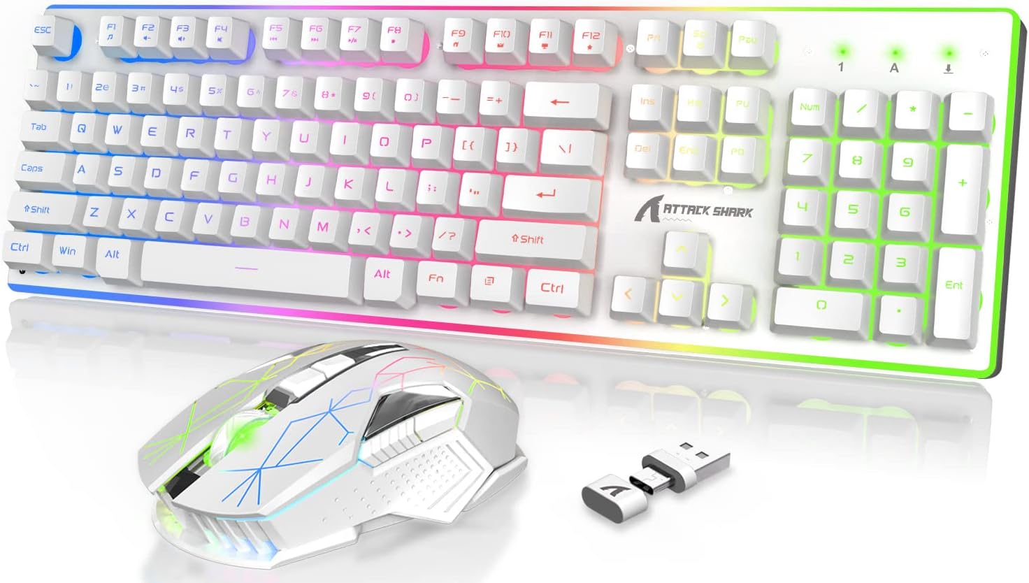 ATTACK SHARK T3 RGB Wireless Gaming Keyboard and Mouse Combo, Chroma ...