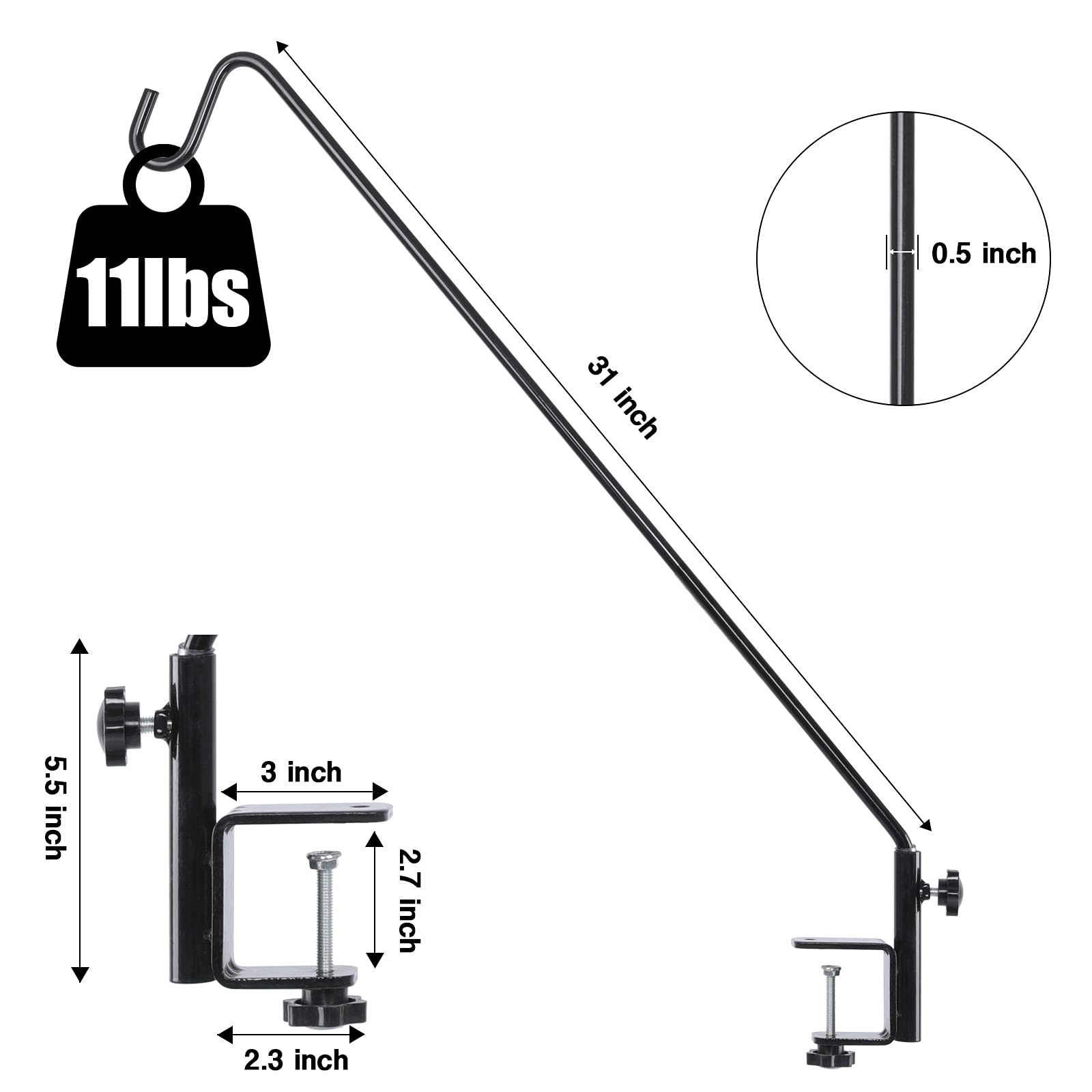 Gtongoko ?New Version? Heavy Duty Deck Hook 31 Inch,Adjustable Deck ...