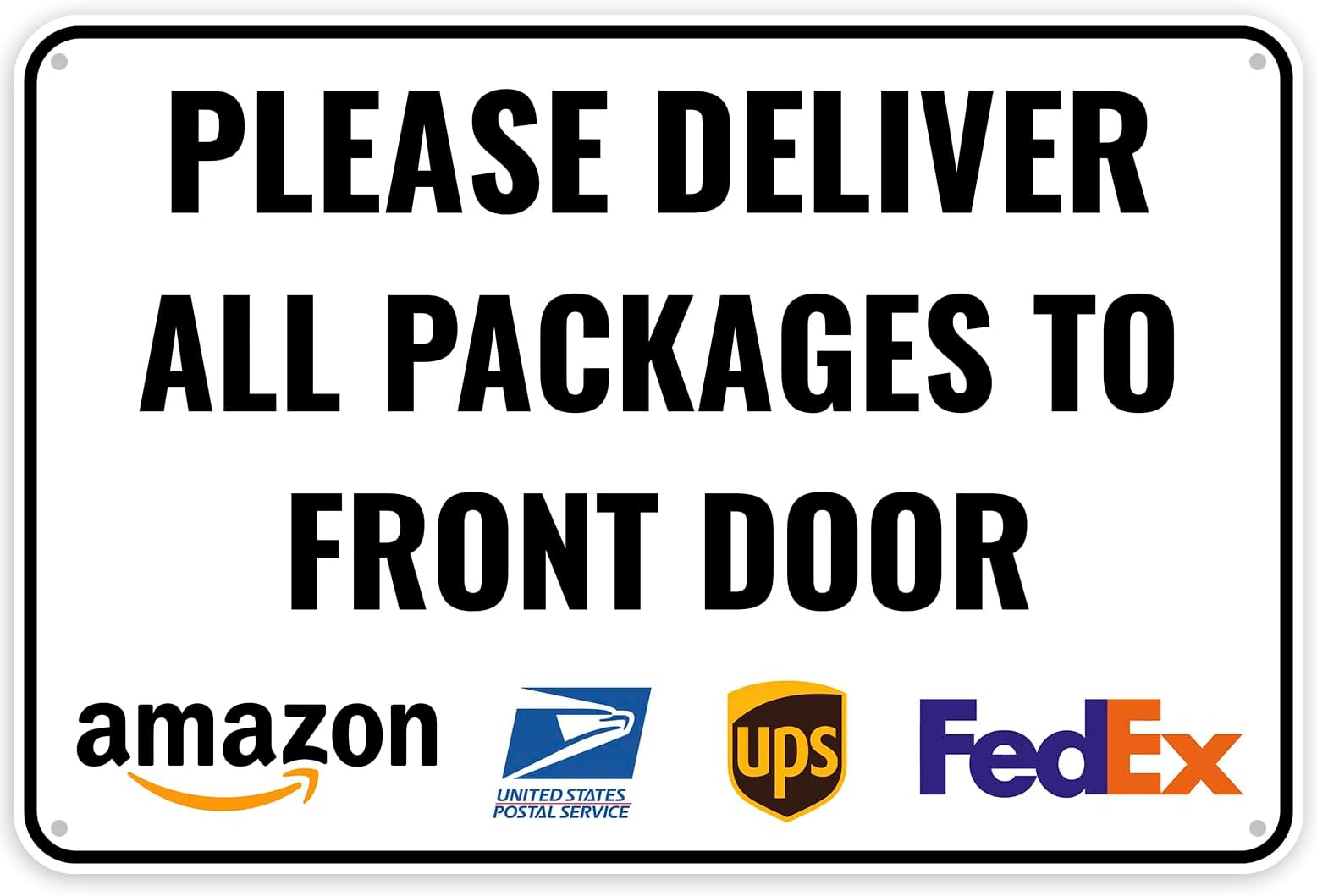 Amazon.com : Please Deliver All Packages to Front Door 9" x 6" Metal ...