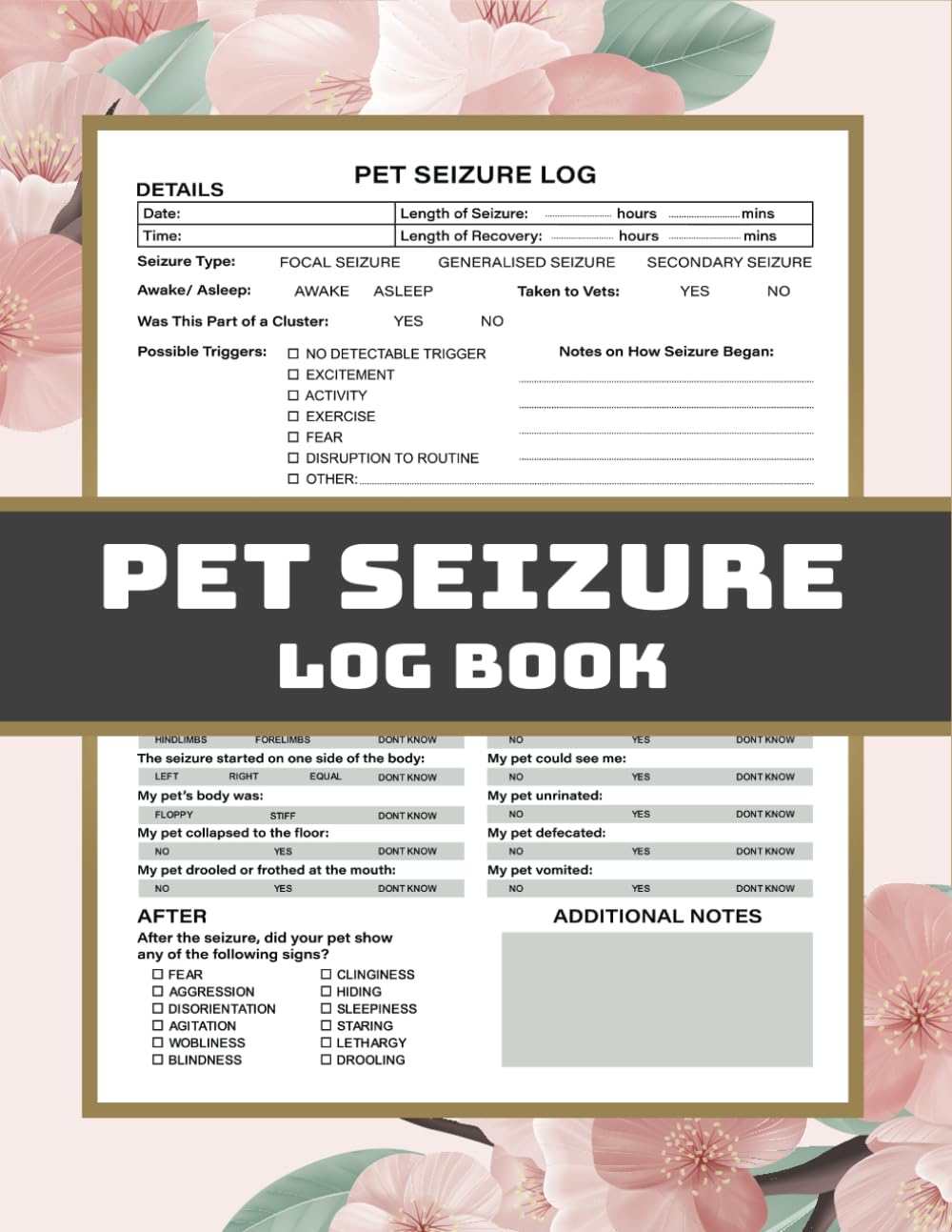 Pet Seizure Log Book: A Logbook to Keep Track of Your Pet's Seizures ...