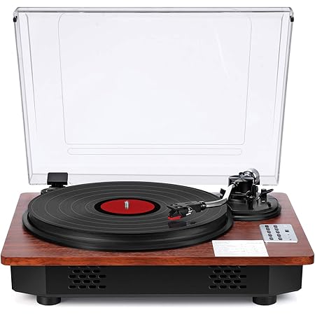 Amazon.com: Record Player with Bluetooth Output Input for Vinyl with ...