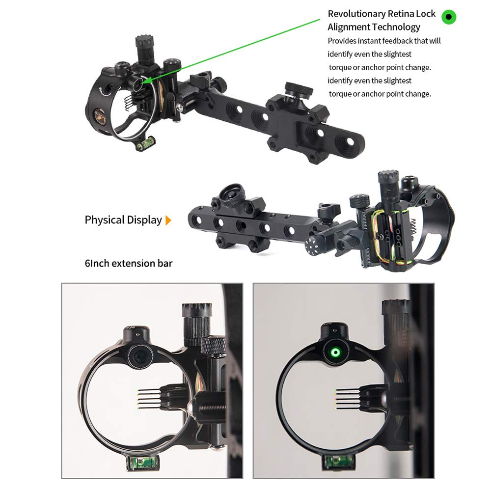 Fiber Optic Archery Sight Pins Adjustable Bow Accessory 5 Pin/7 Pin ...