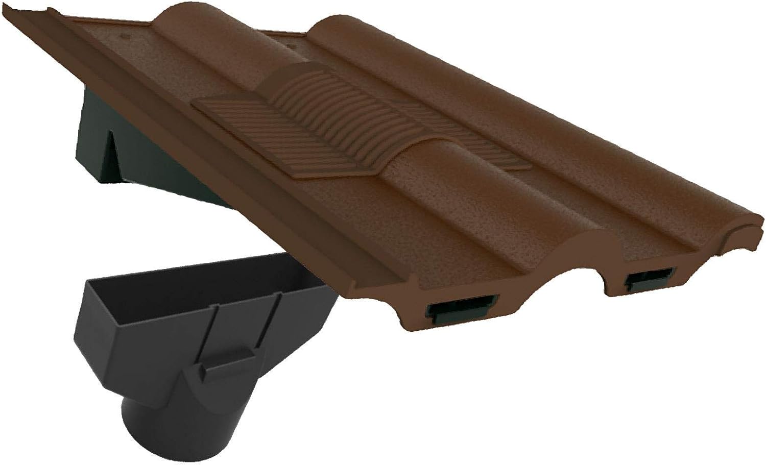Dark Brown Double Roman Roof Tile Vent & Adapter, Marley Redland ...