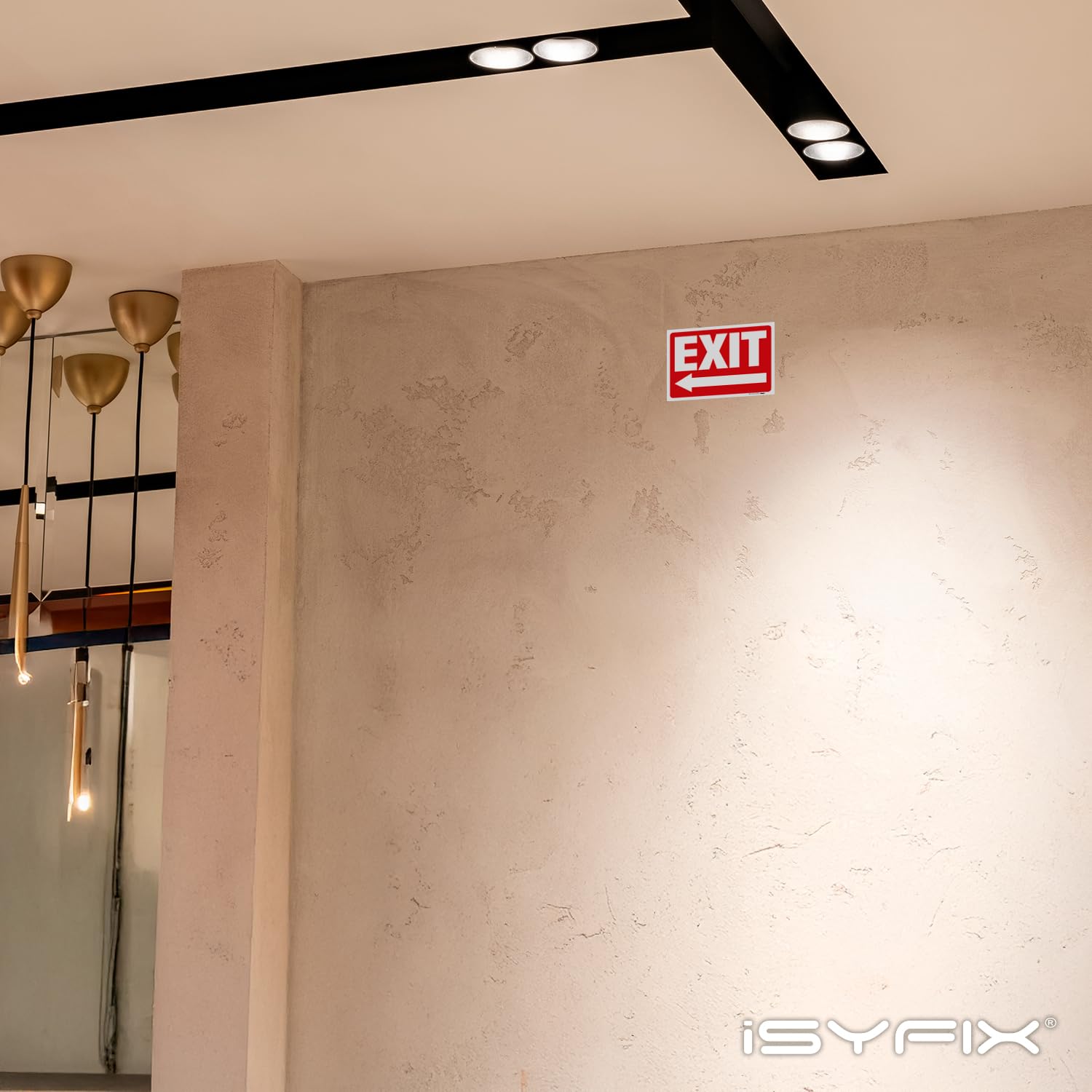 Snapklik.com : iSYFIX Exit Signs Stickers 2 Pack 10x7 Inch - Laminated ...