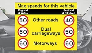 HGV Lorry Dashboard Vehicle National Road Speed Limits Warning Safety ...