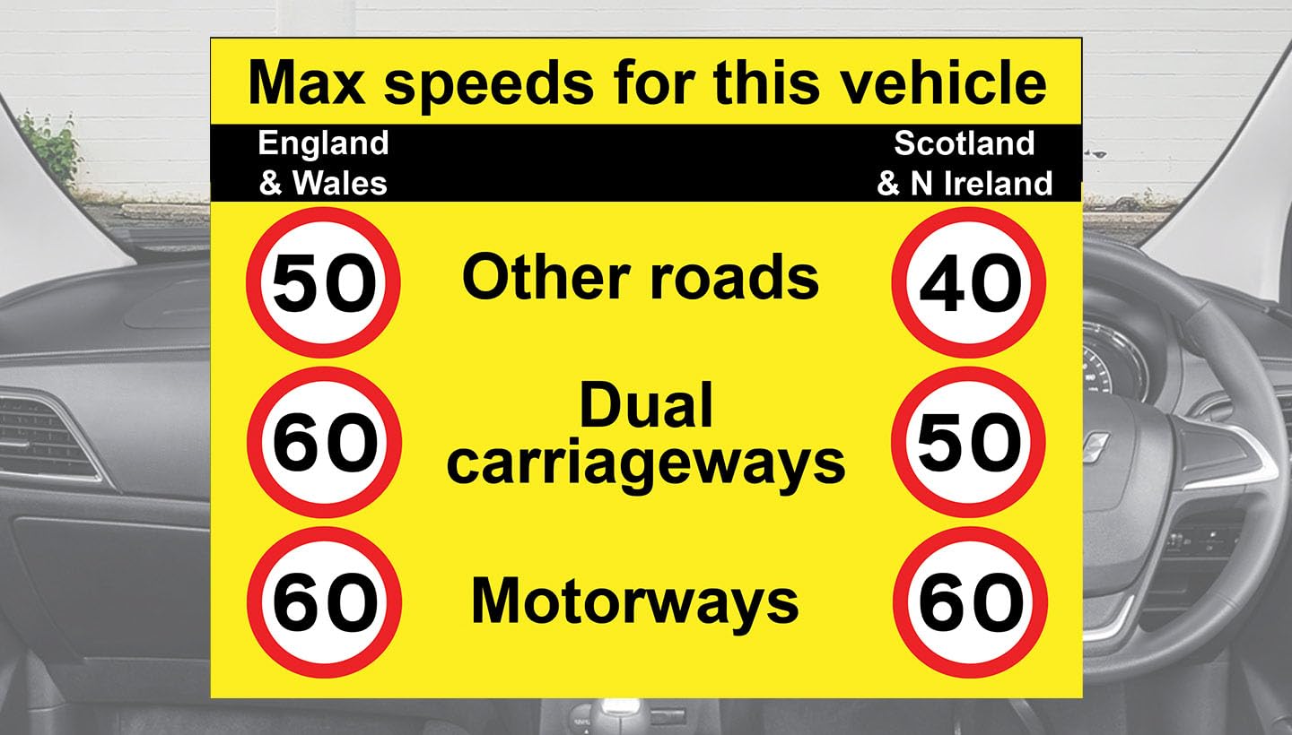 HGV Lorry Dashboard Vehicle National Road Speed Limits Warning Safety ...